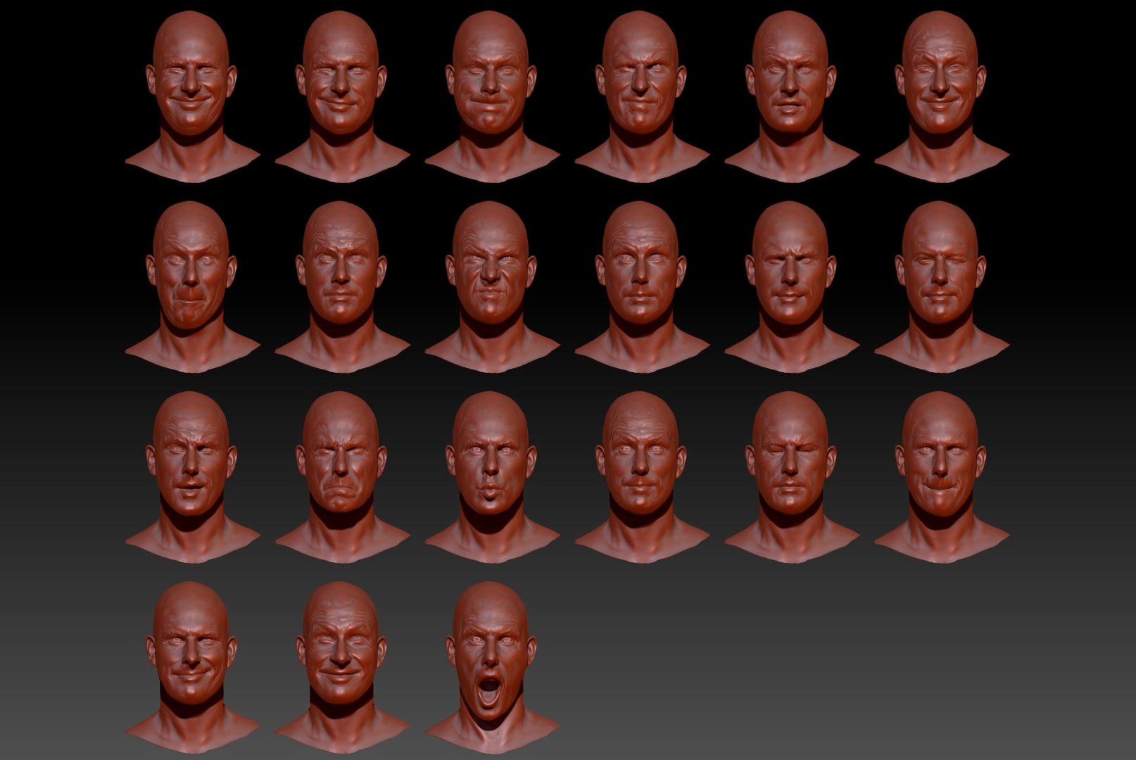 3d 21 Expressions Realistic Model