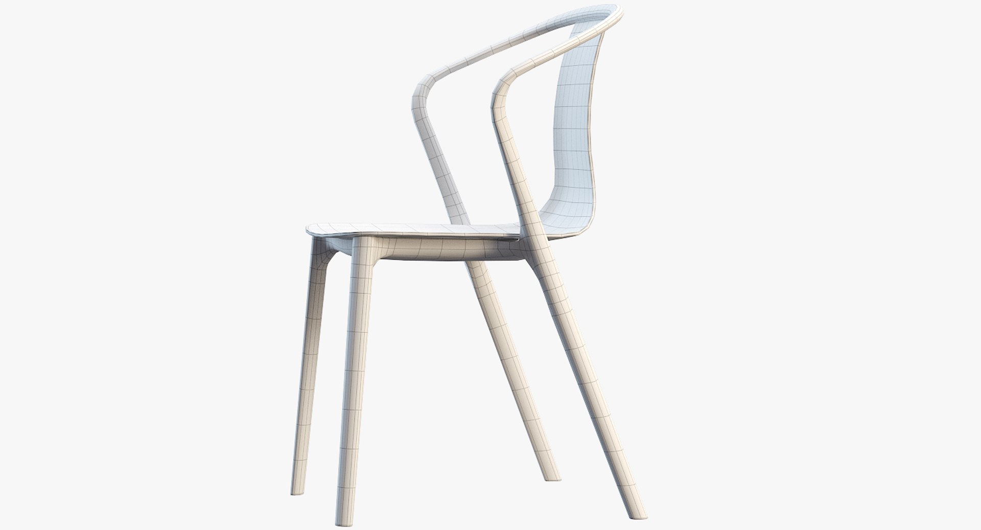 Belleville Armchair Wood 3D Model - TurboSquid 1383956