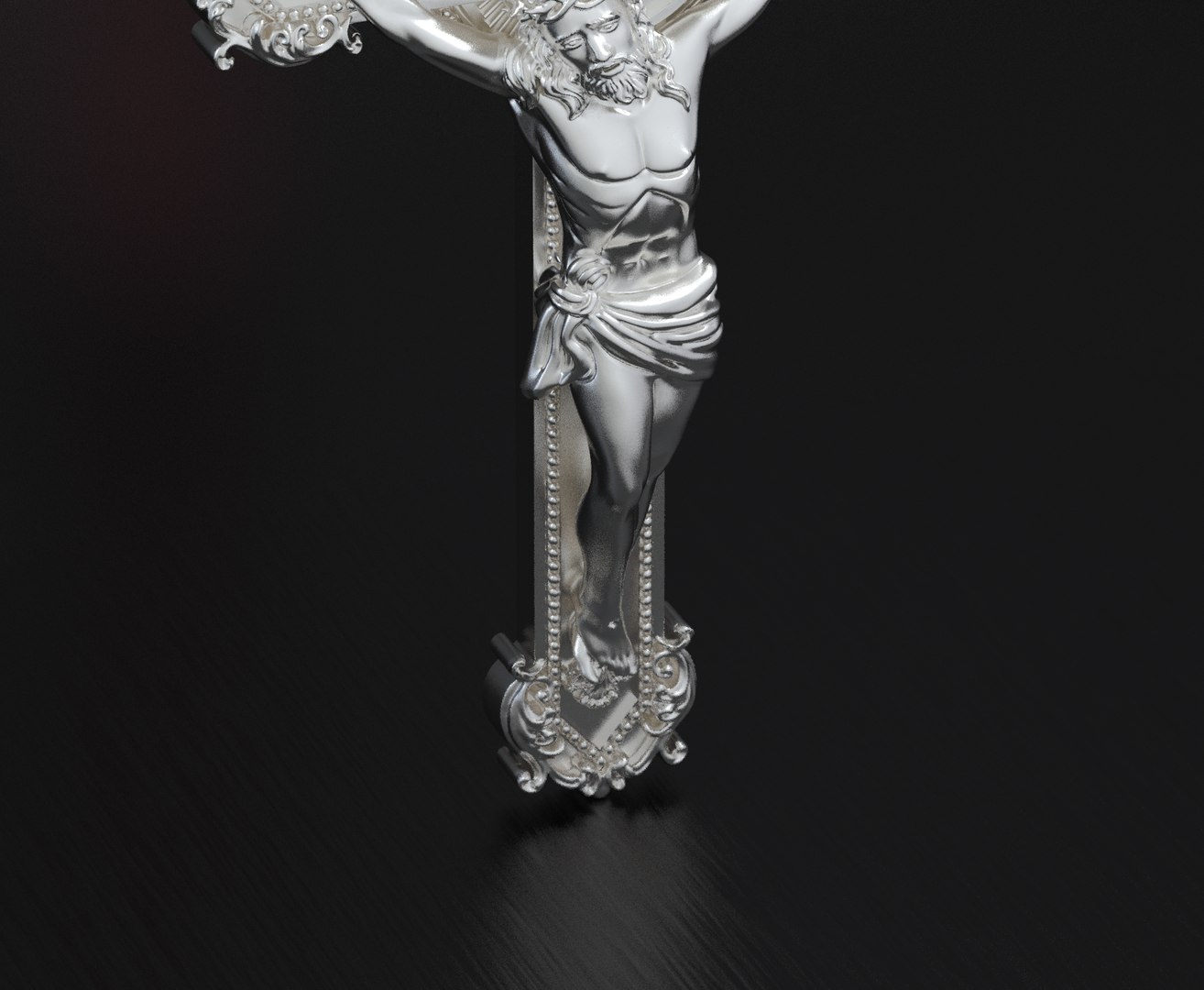 Jesus Crucifix INRI Pendant 3D - TurboSquid 2030725