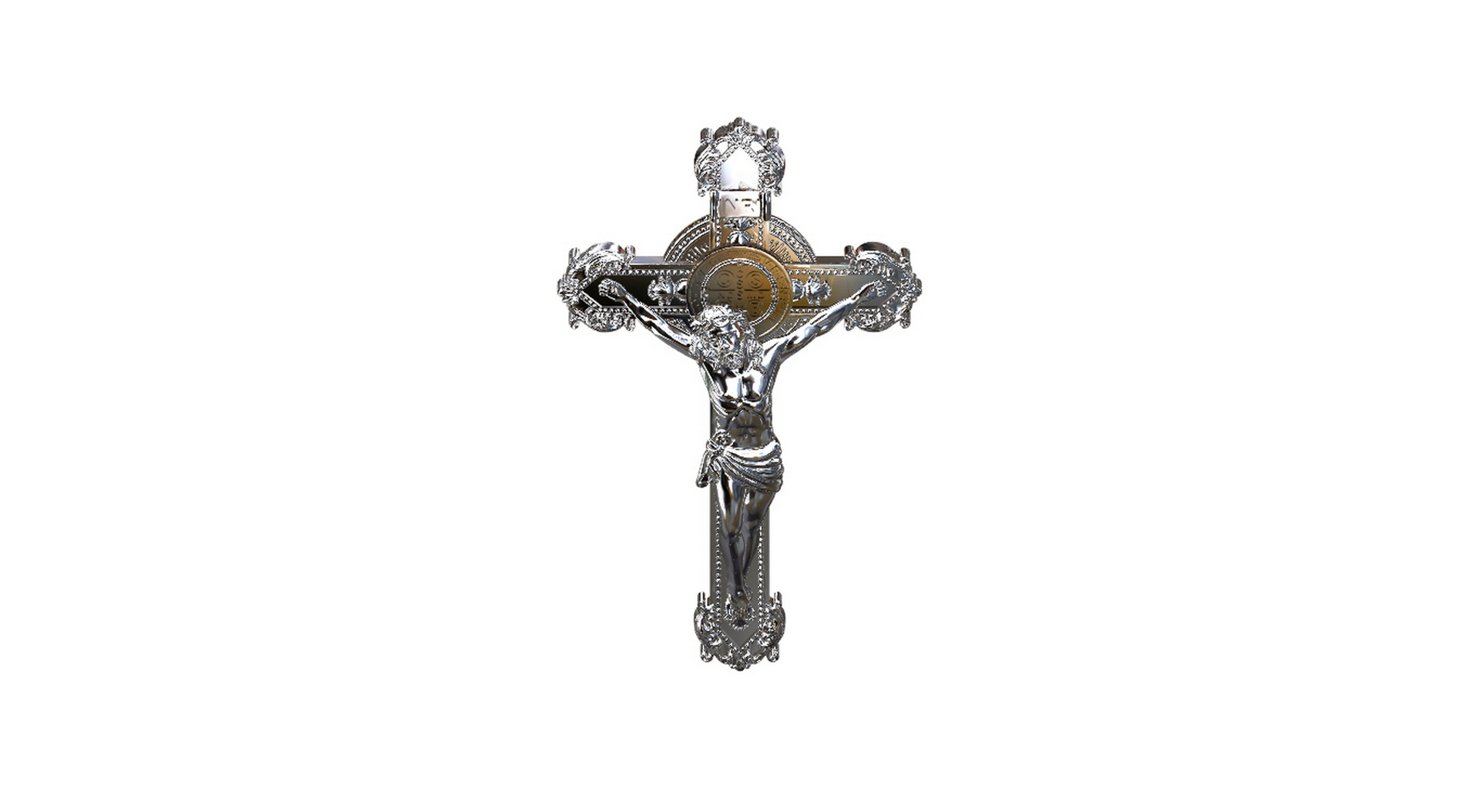 Jesus Crucifix INRI Pendant 3D - TurboSquid 2030725
