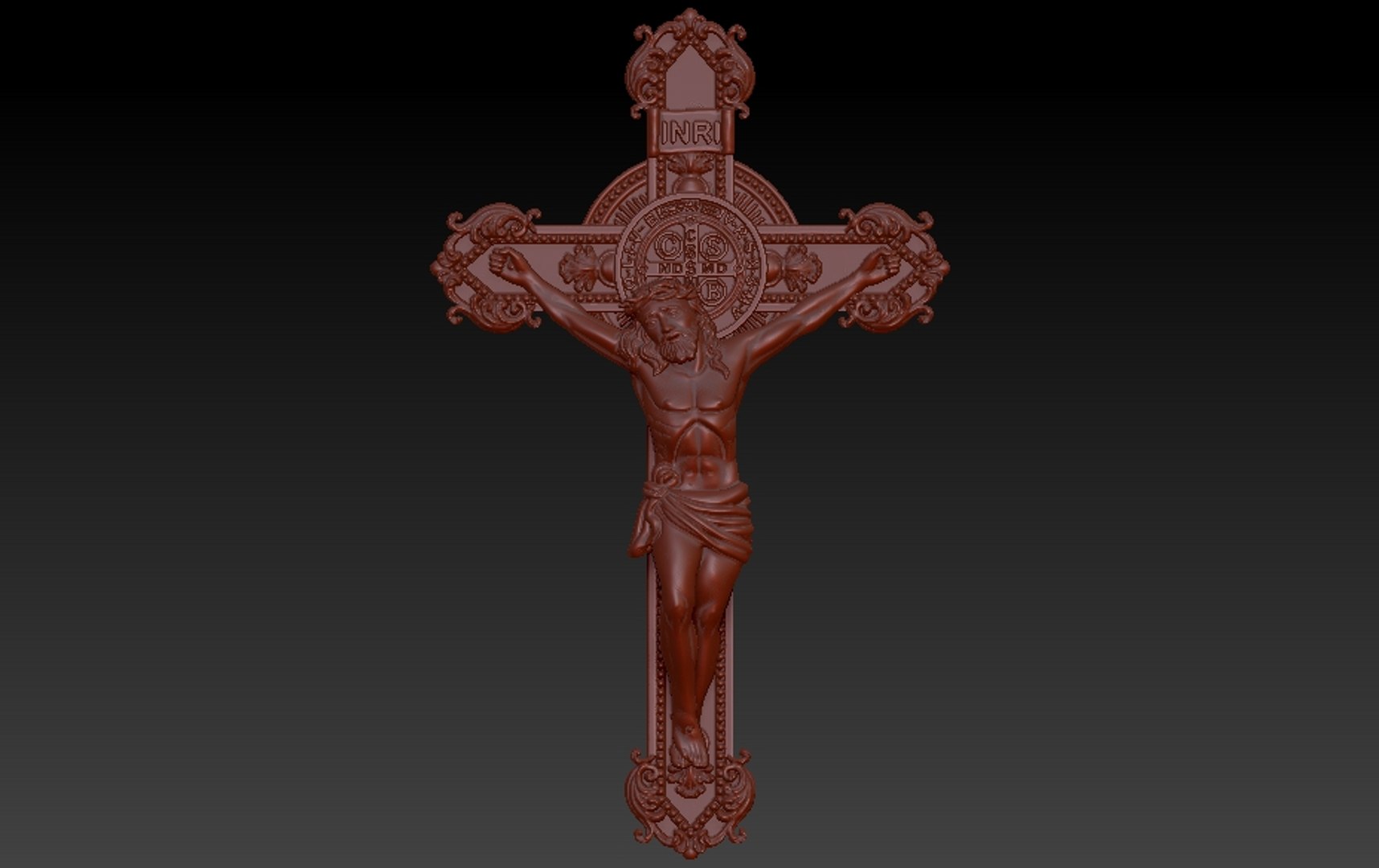 Jesus Crucifix INRI Pendant 3D - TurboSquid 2030725