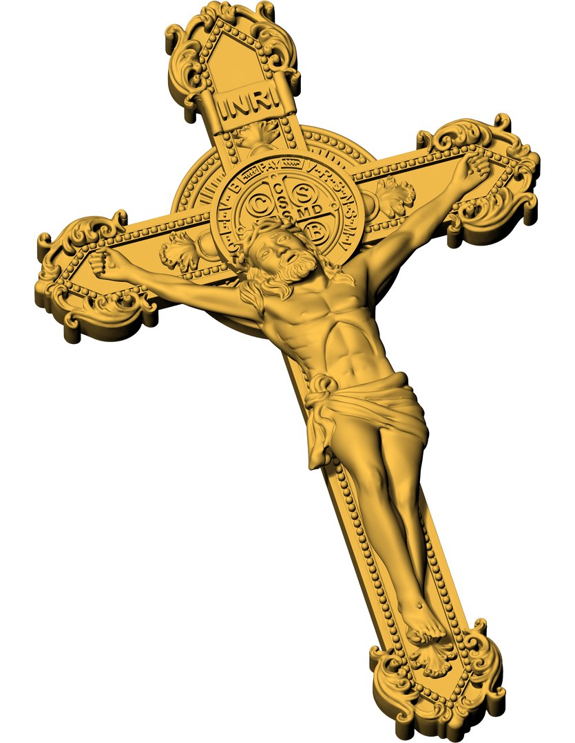 Jesus Crucifix INRI Pendant 3D - TurboSquid 2030725