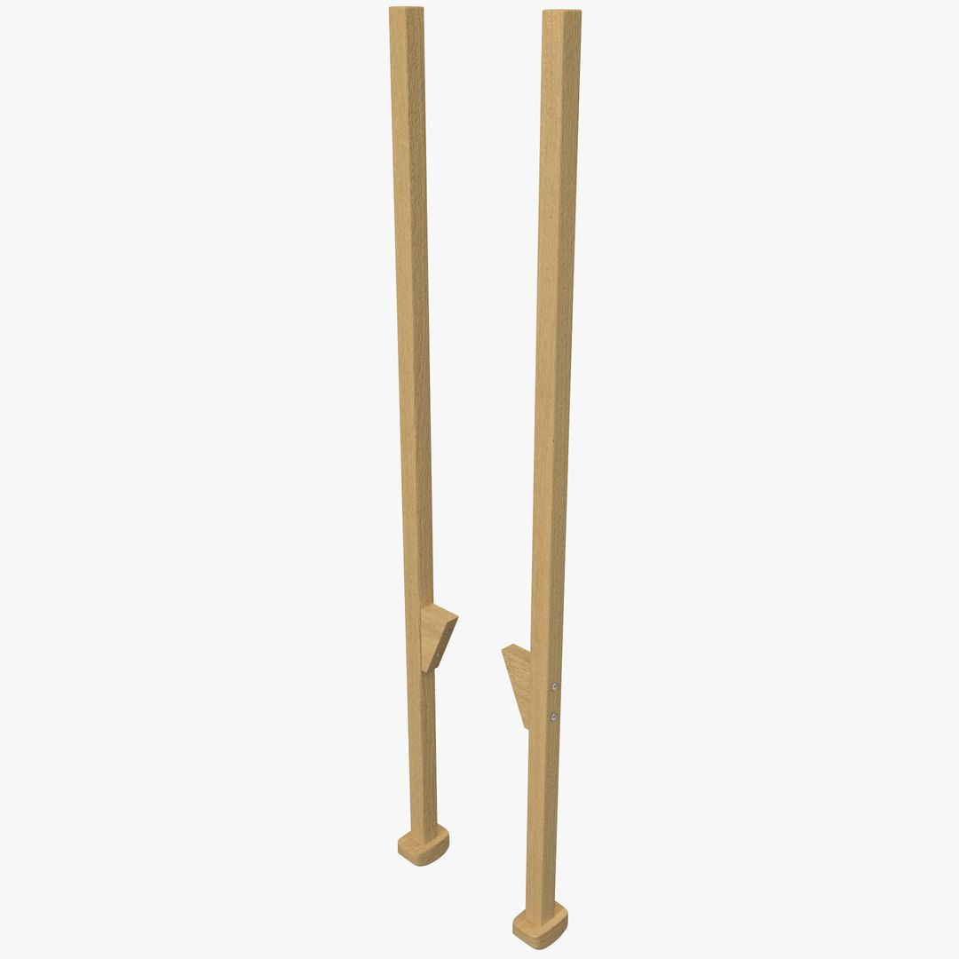 wooden walking stilts 3d model