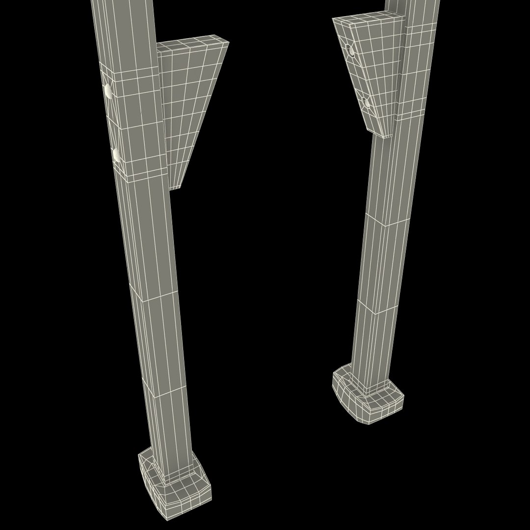 wooden walking stilts 3d model