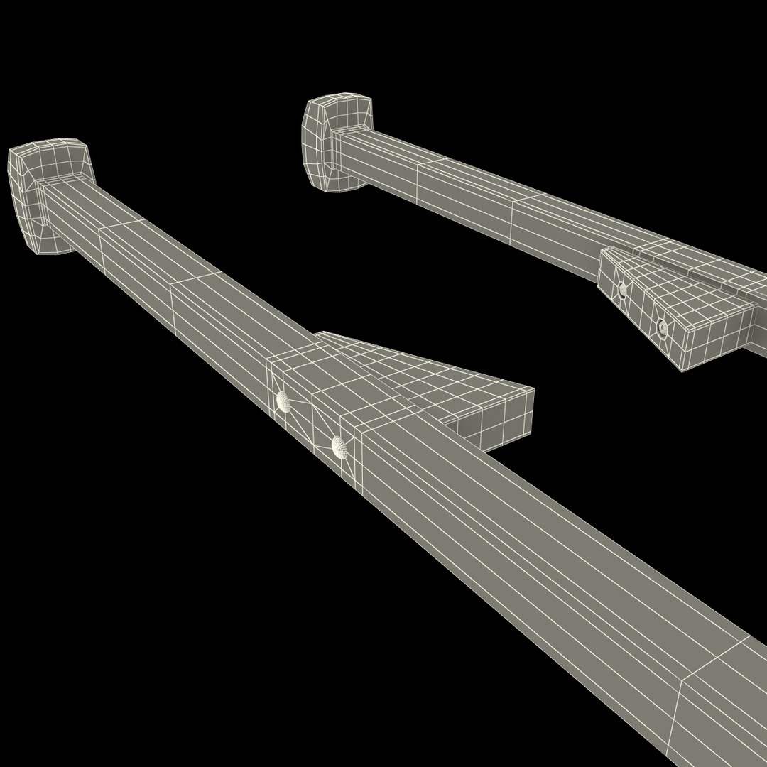 Wooden Walking Stilts 3d Model