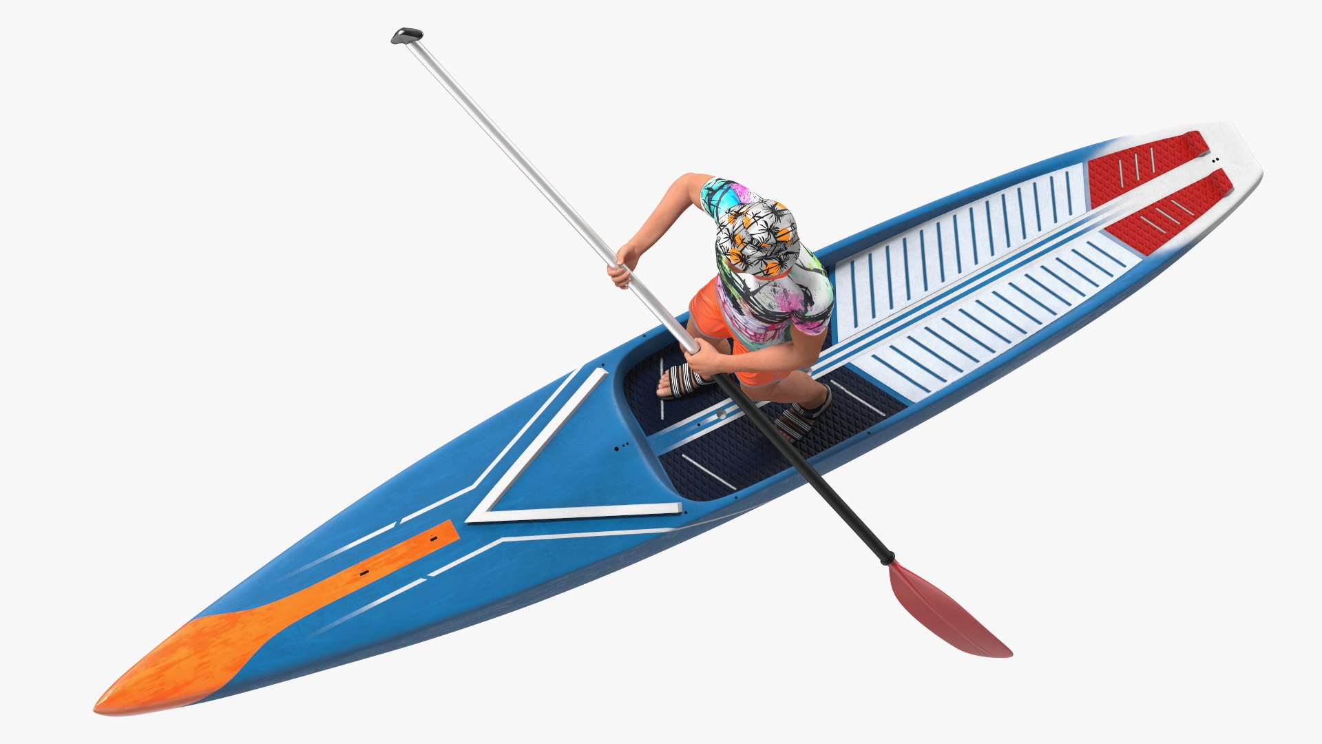 Teen Boy Swimwear on Race SUP Board 3D model - TurboSquid 2169063