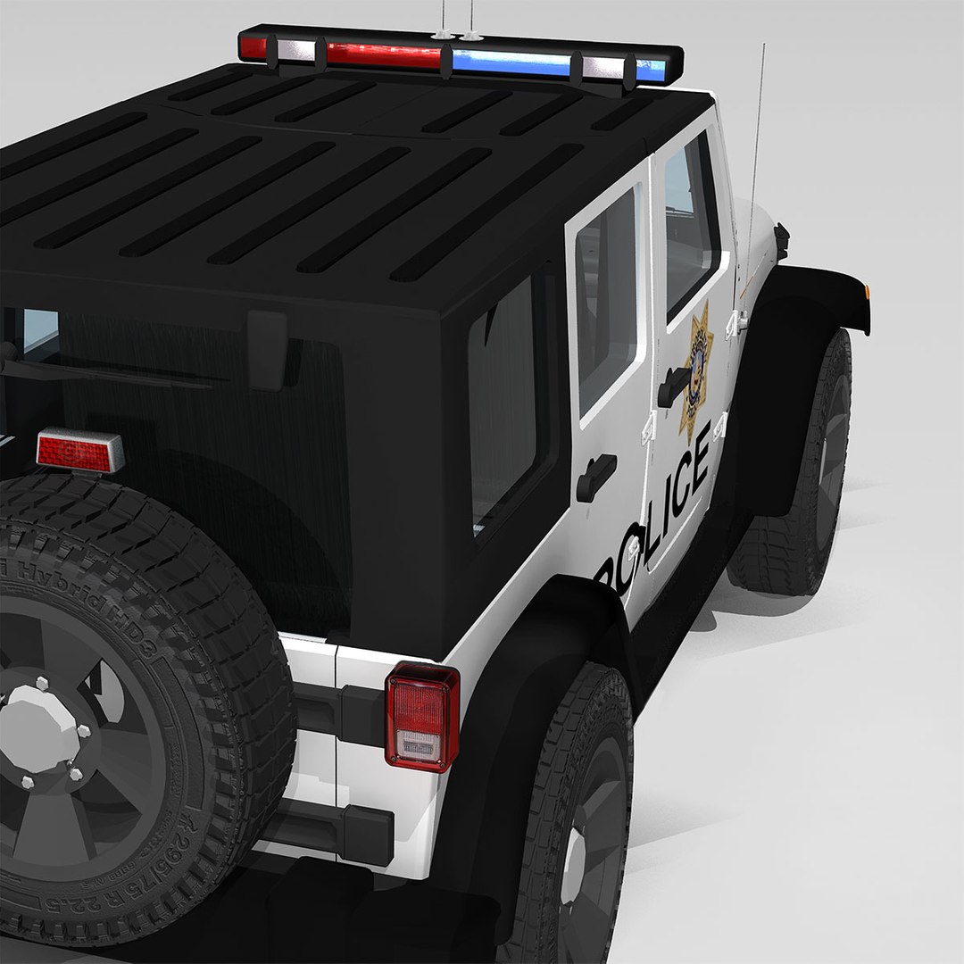 Jeep Wrangler Police Car 3d Max