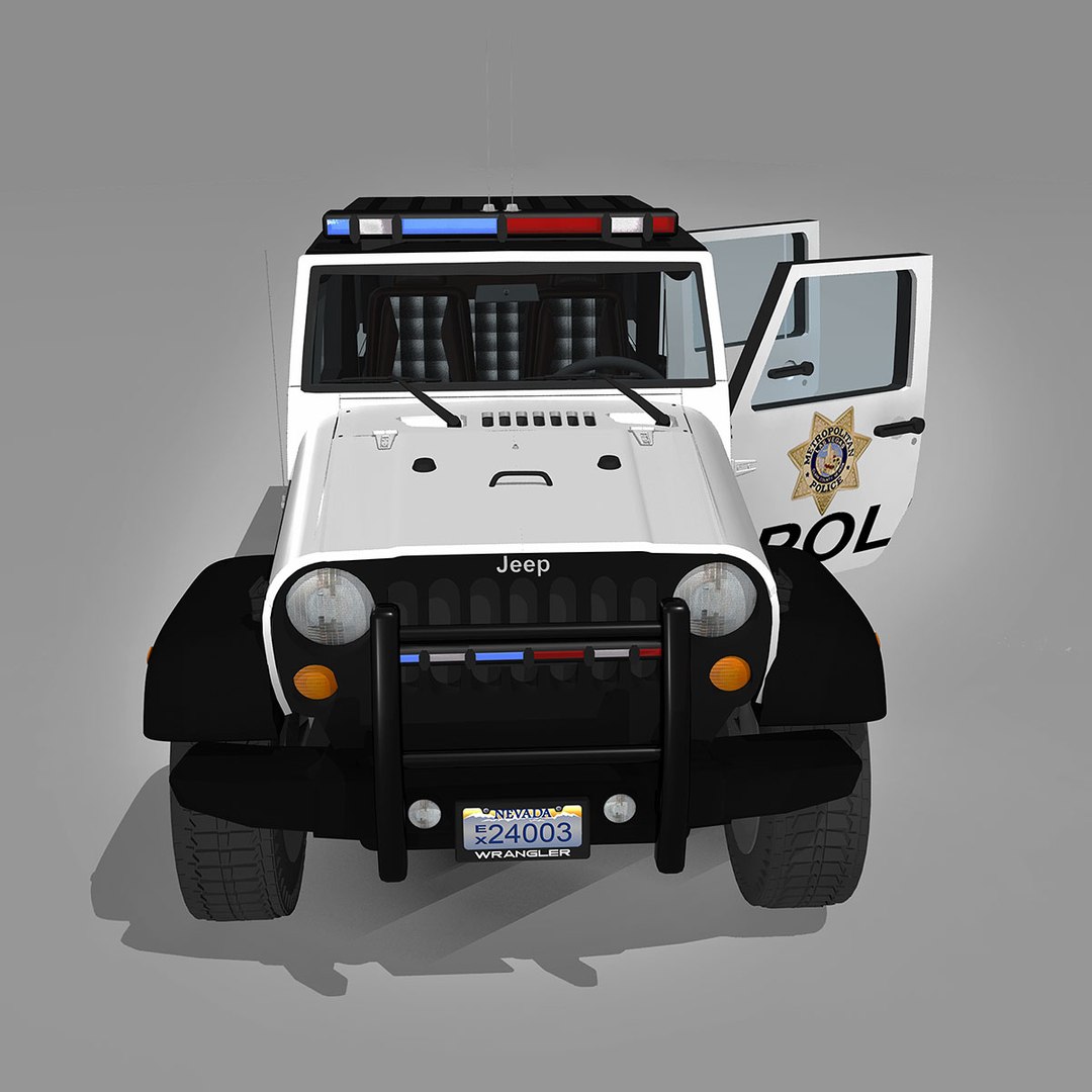 Jeep Wrangler Police Car 3d Max