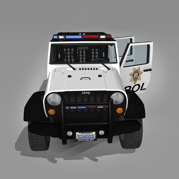 jeep wrangler police car 3d max