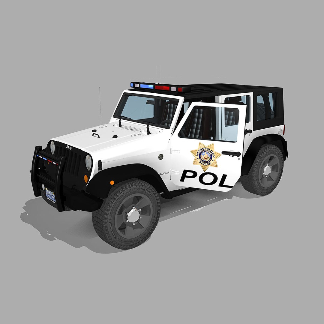 Jeep Wrangler Police Car 3d Max