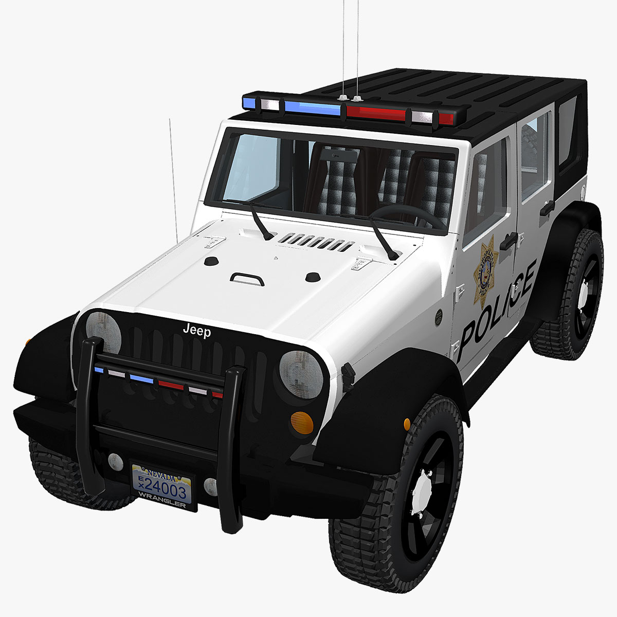 jeep wrangler police car 3d max