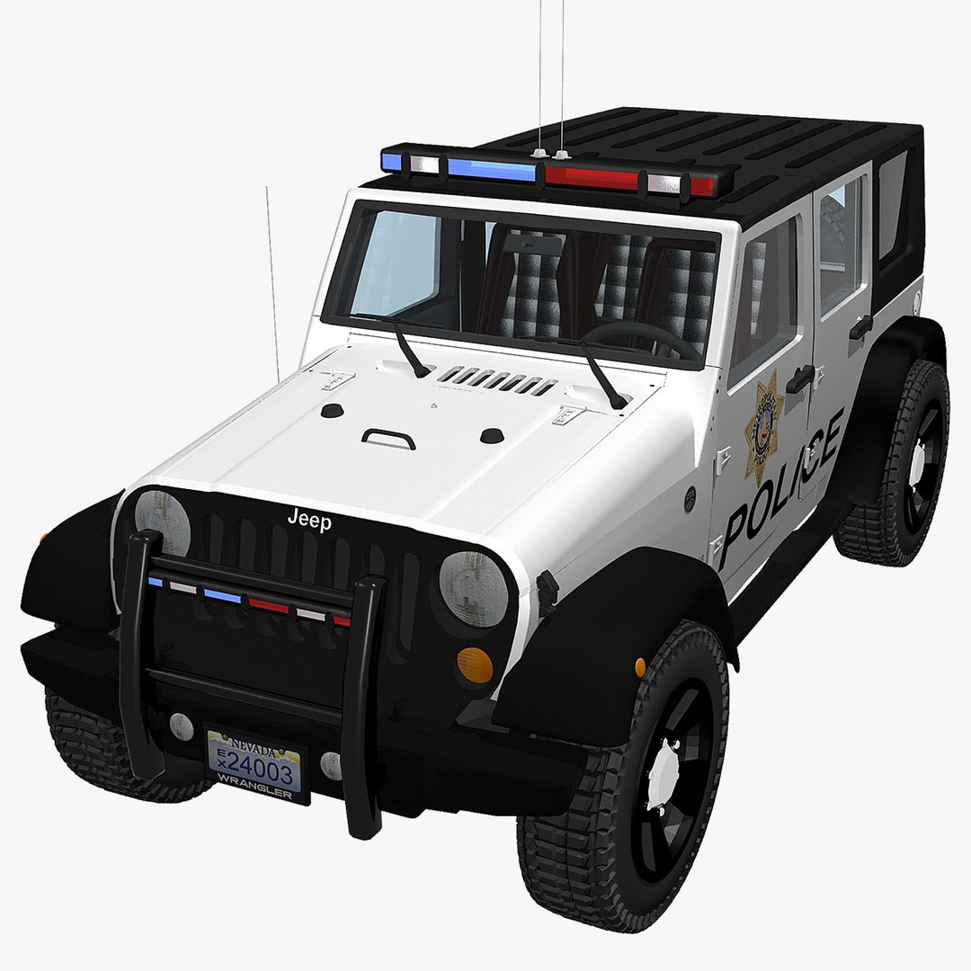 Jeep Wrangler Police Car 3d Max