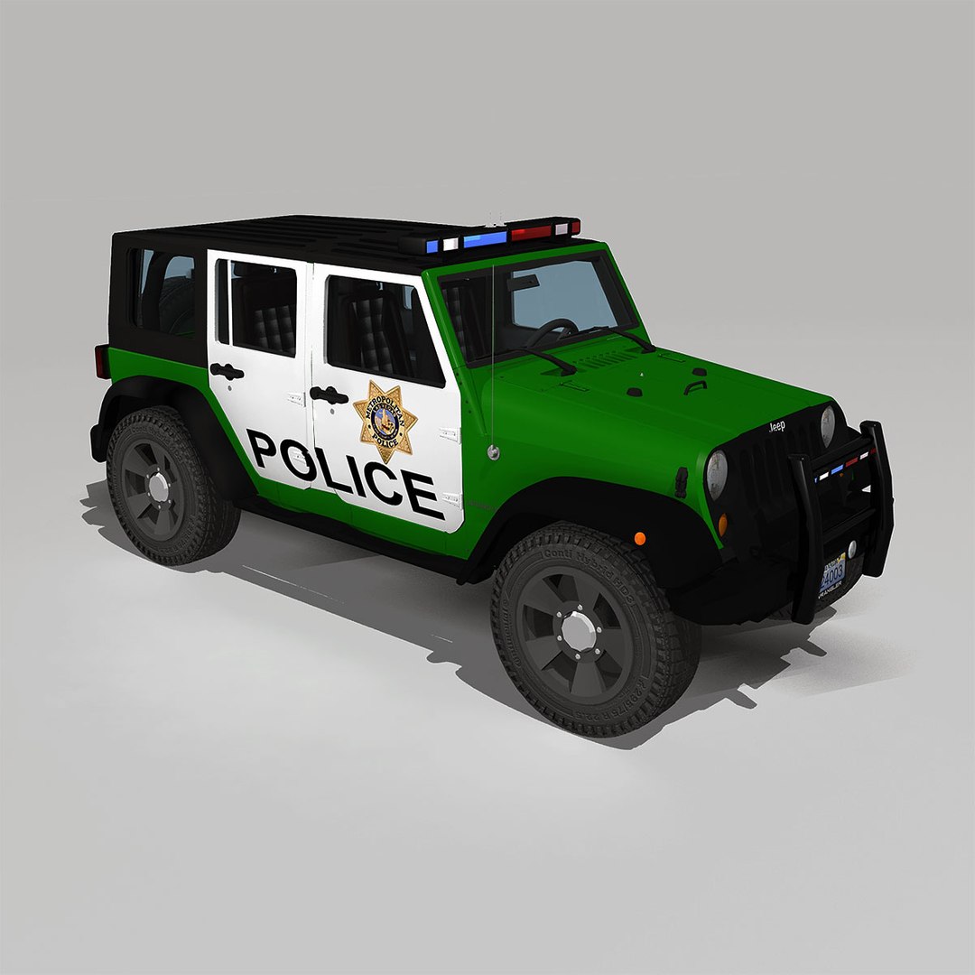 jeep wrangler police car 3d max