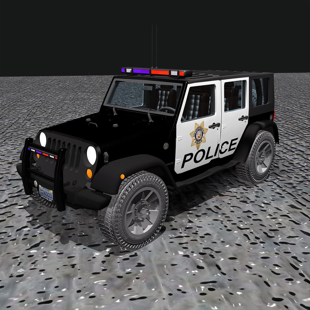 jeep wrangler police car 3d max