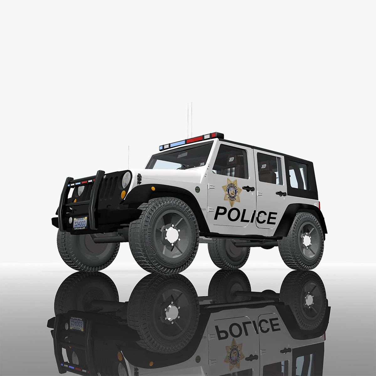 jeep wrangler police car 3d max