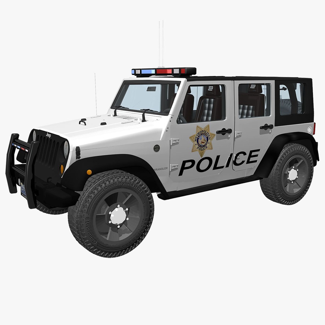 Jeep Wrangler Police Car 3d Max