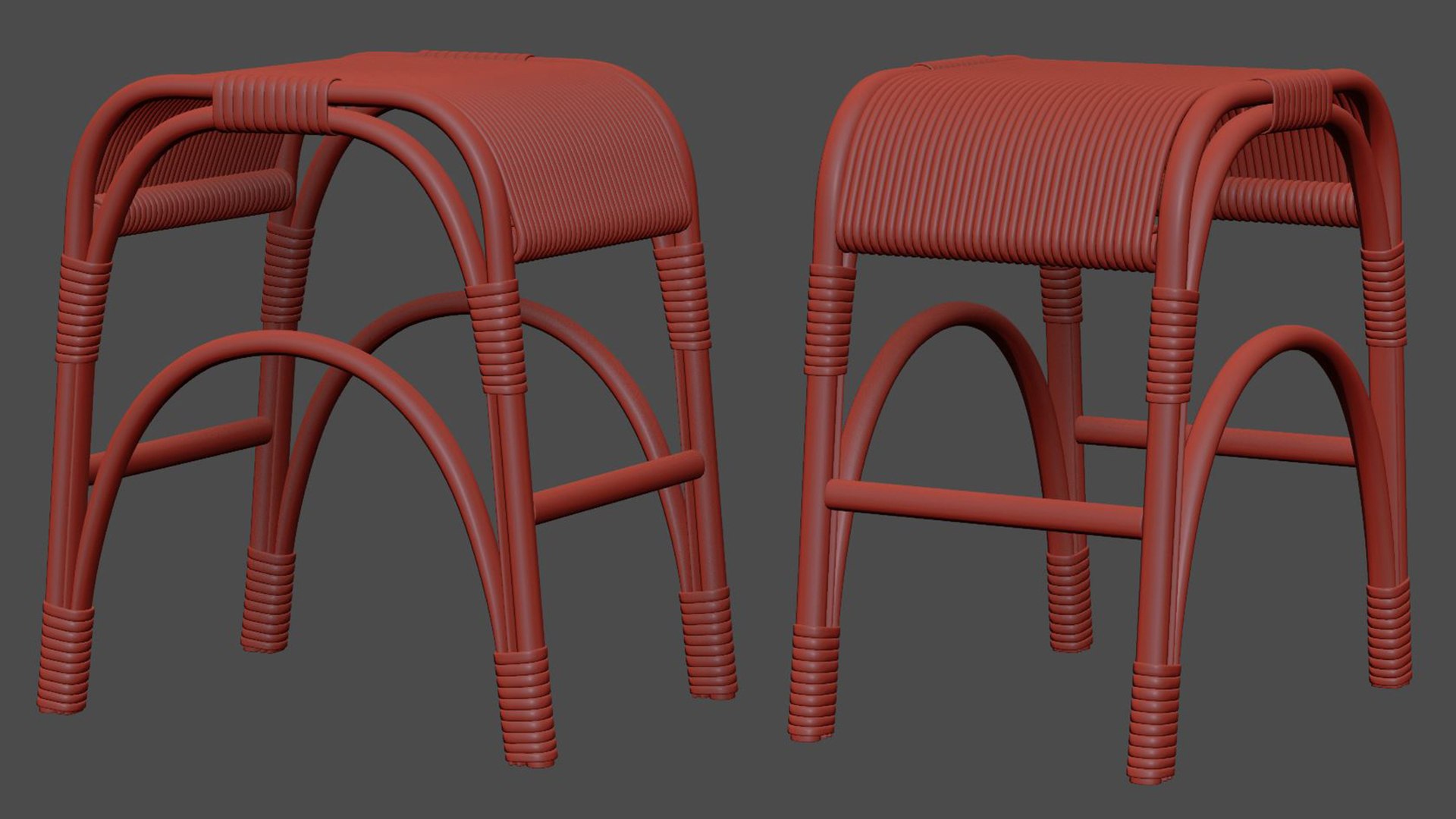 3D Elli Rattan Bar Stool By Bpoint Design - TurboSquid 2023029