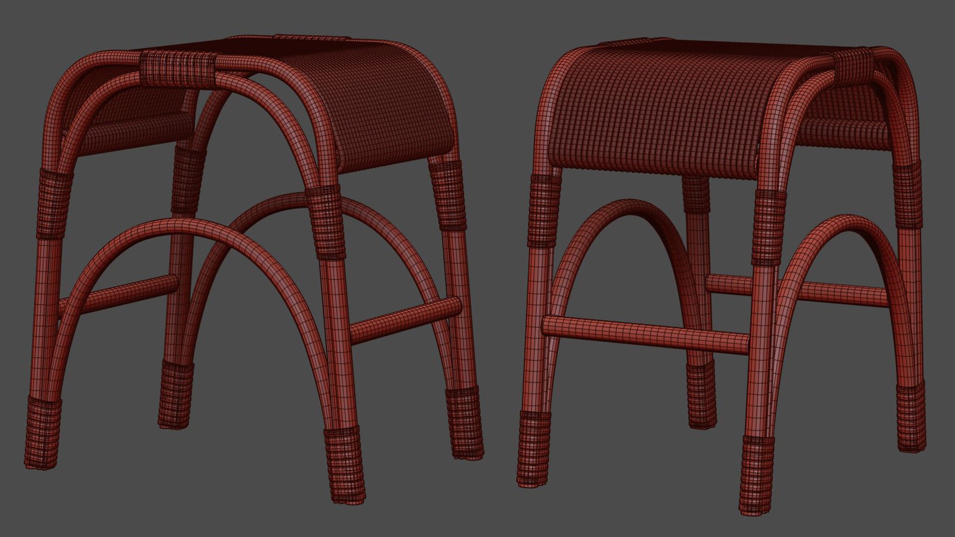 3D Elli Rattan Bar Stool By Bpoint Design - TurboSquid 2023029