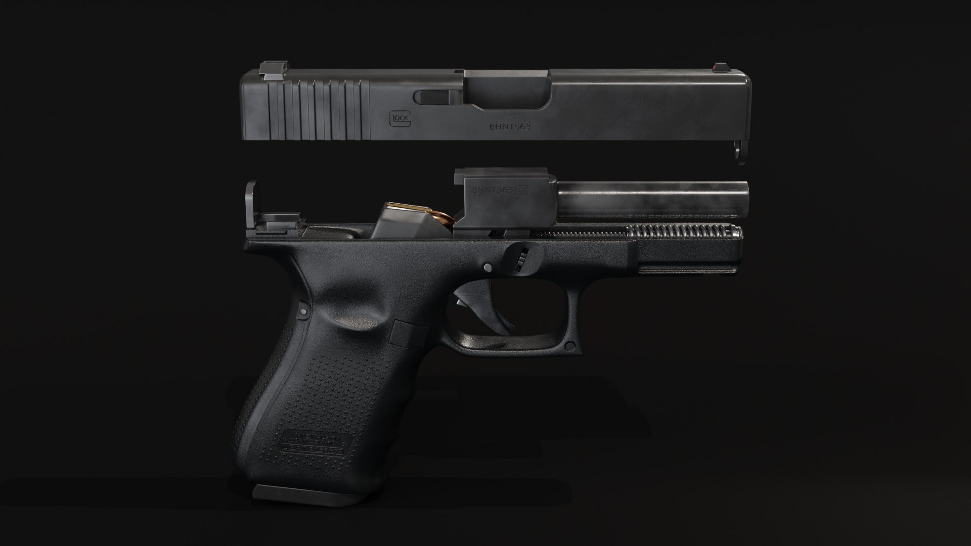3D model glock 19 pistol bullet - TurboSquid 1595936