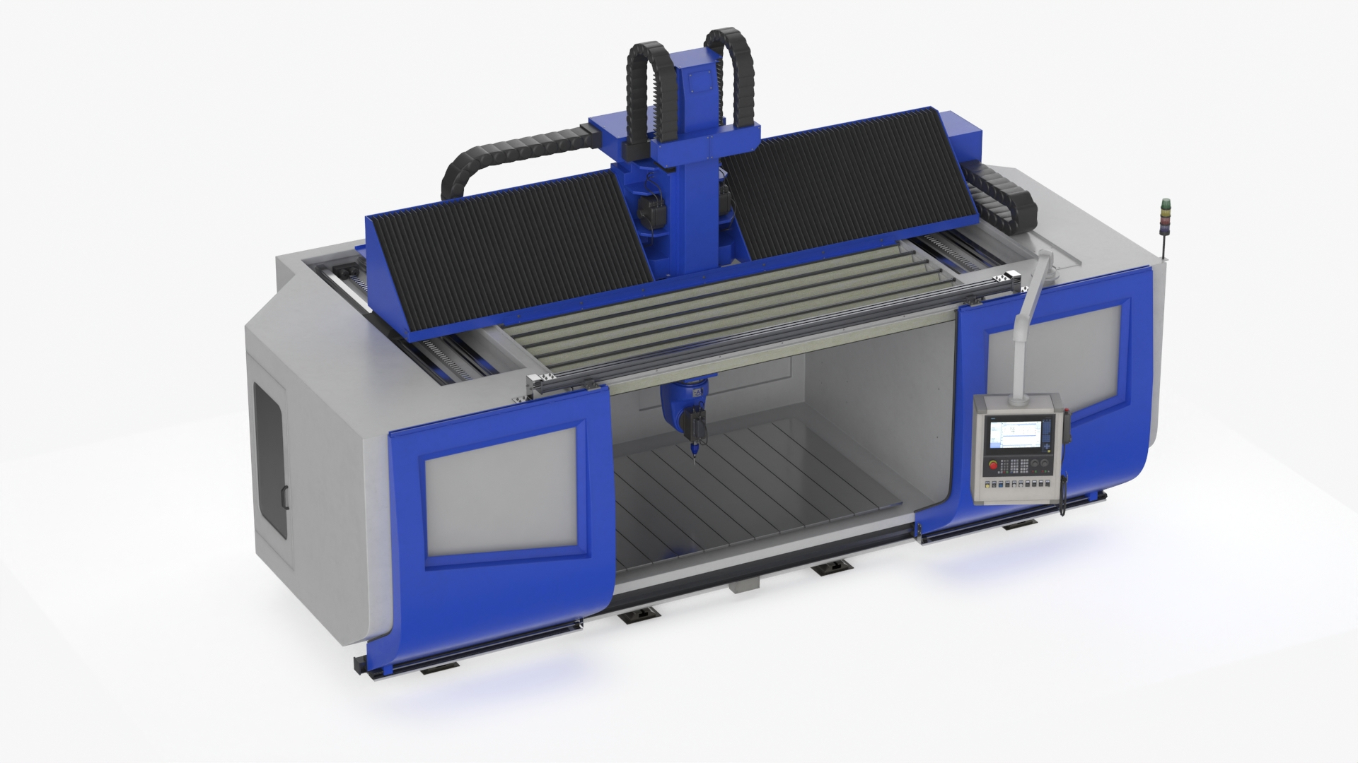 Industrial Gantry Milling Machine With Enclosed Frame 3D Model ...