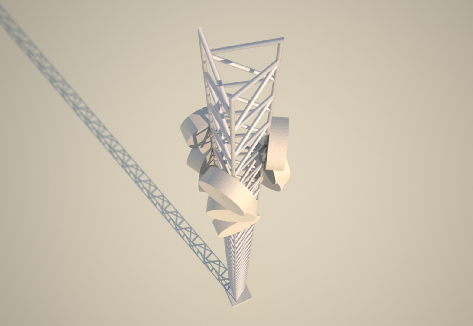 10 Meter Telecom Mast 3d 3ds