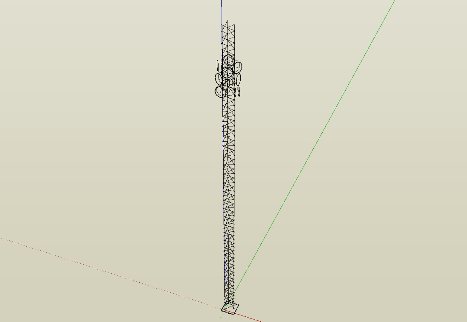 10 Meter Telecom Mast 3d 3ds