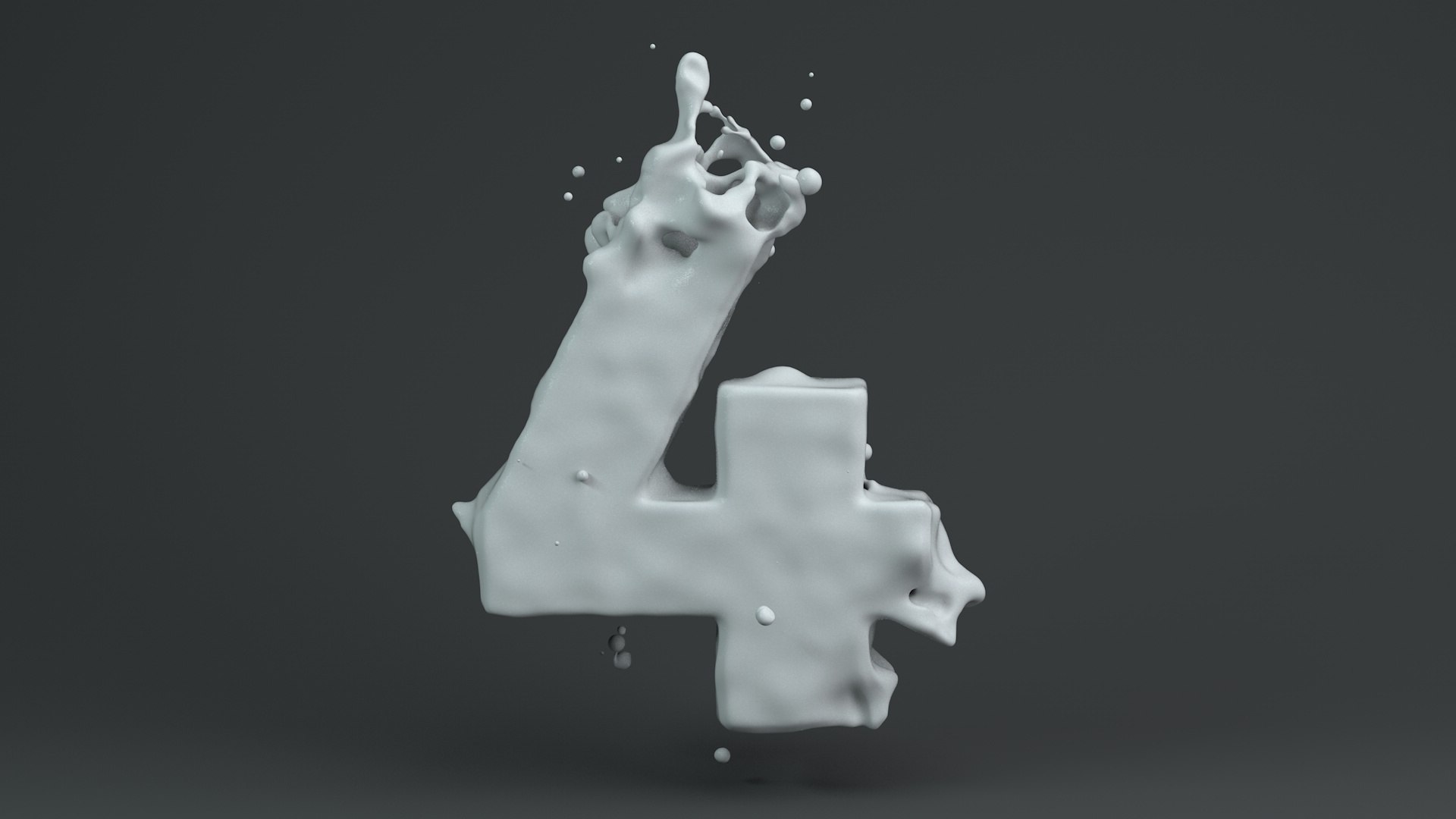 3D Number Liquid 4 - TurboSquid 1689158