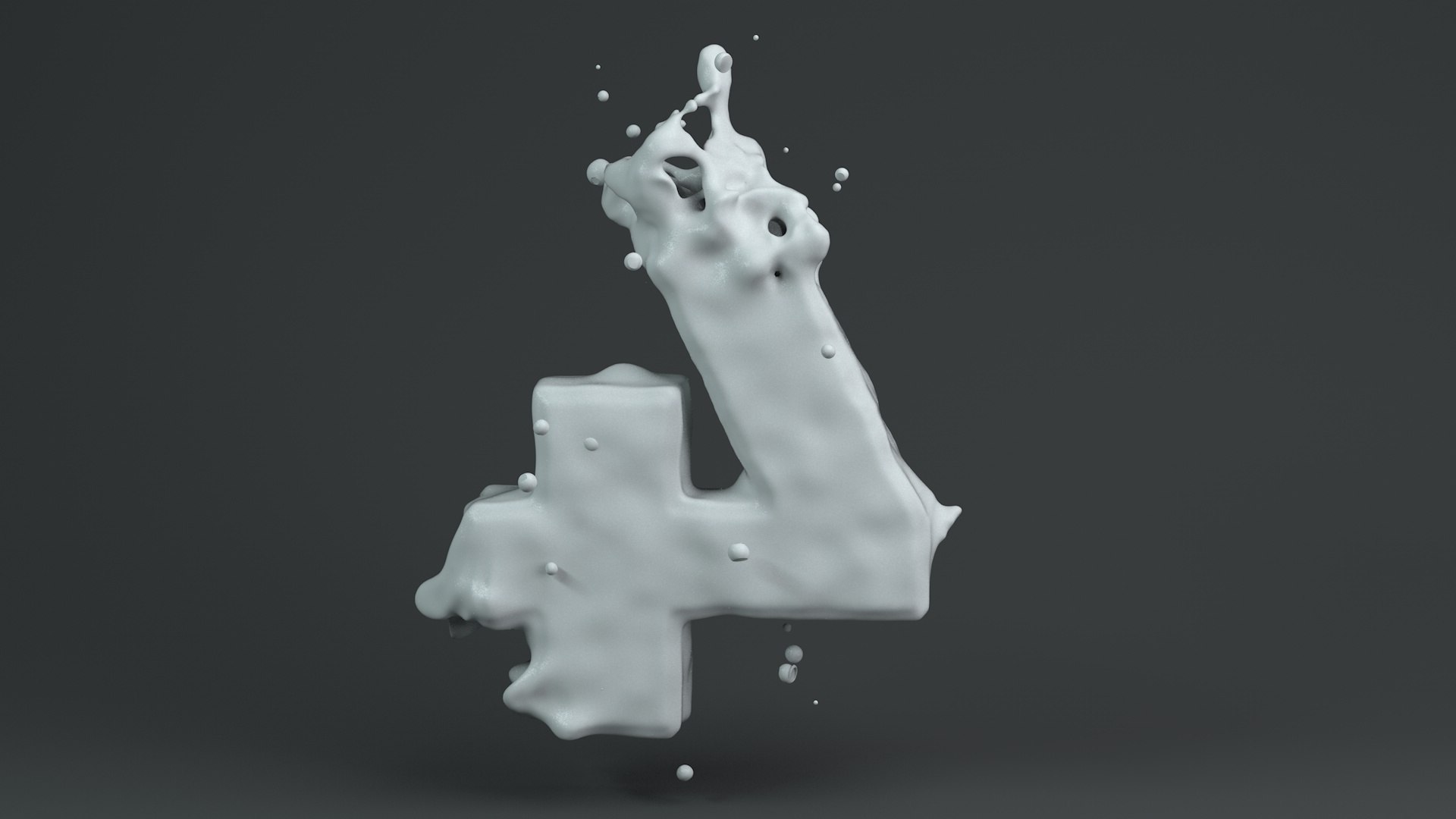 3D Number Liquid 4 - TurboSquid 1689158