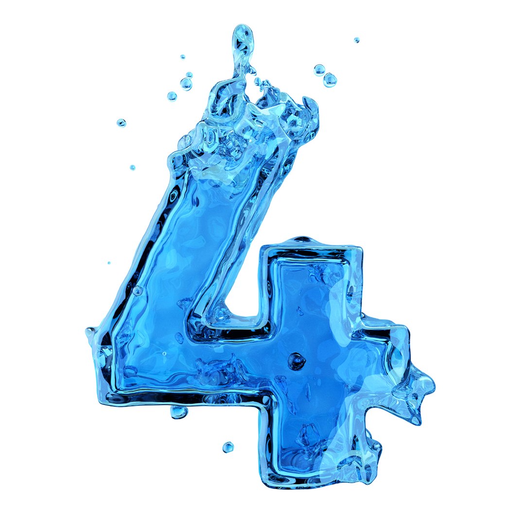 3D Number Liquid 4 - TurboSquid 1689158