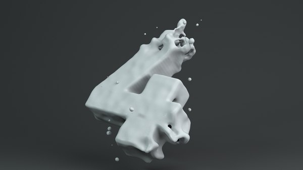 3D number liquid 4 - TurboSquid 1689158