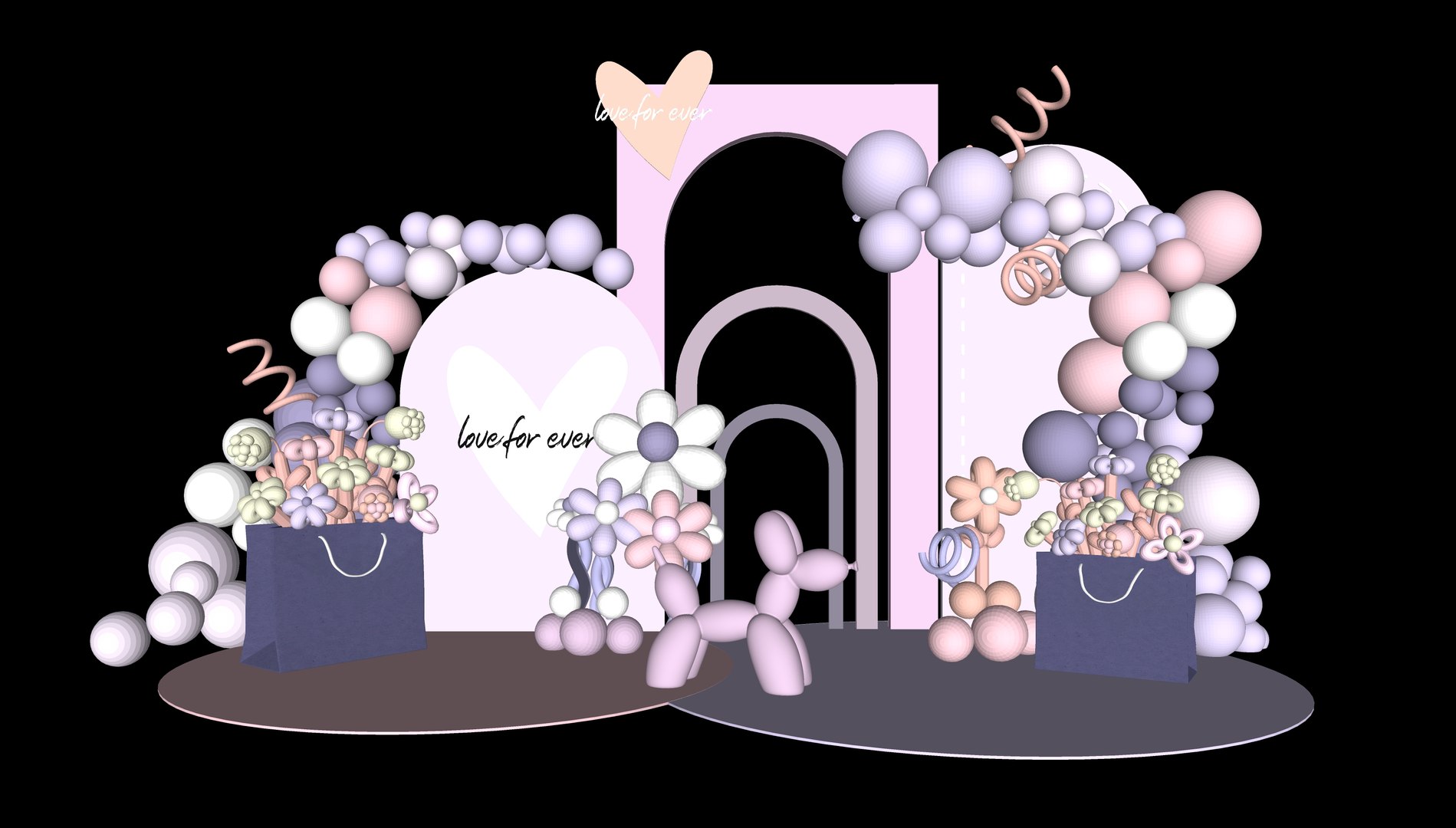 Balloon Party 3D Model - TurboSquid 2162037