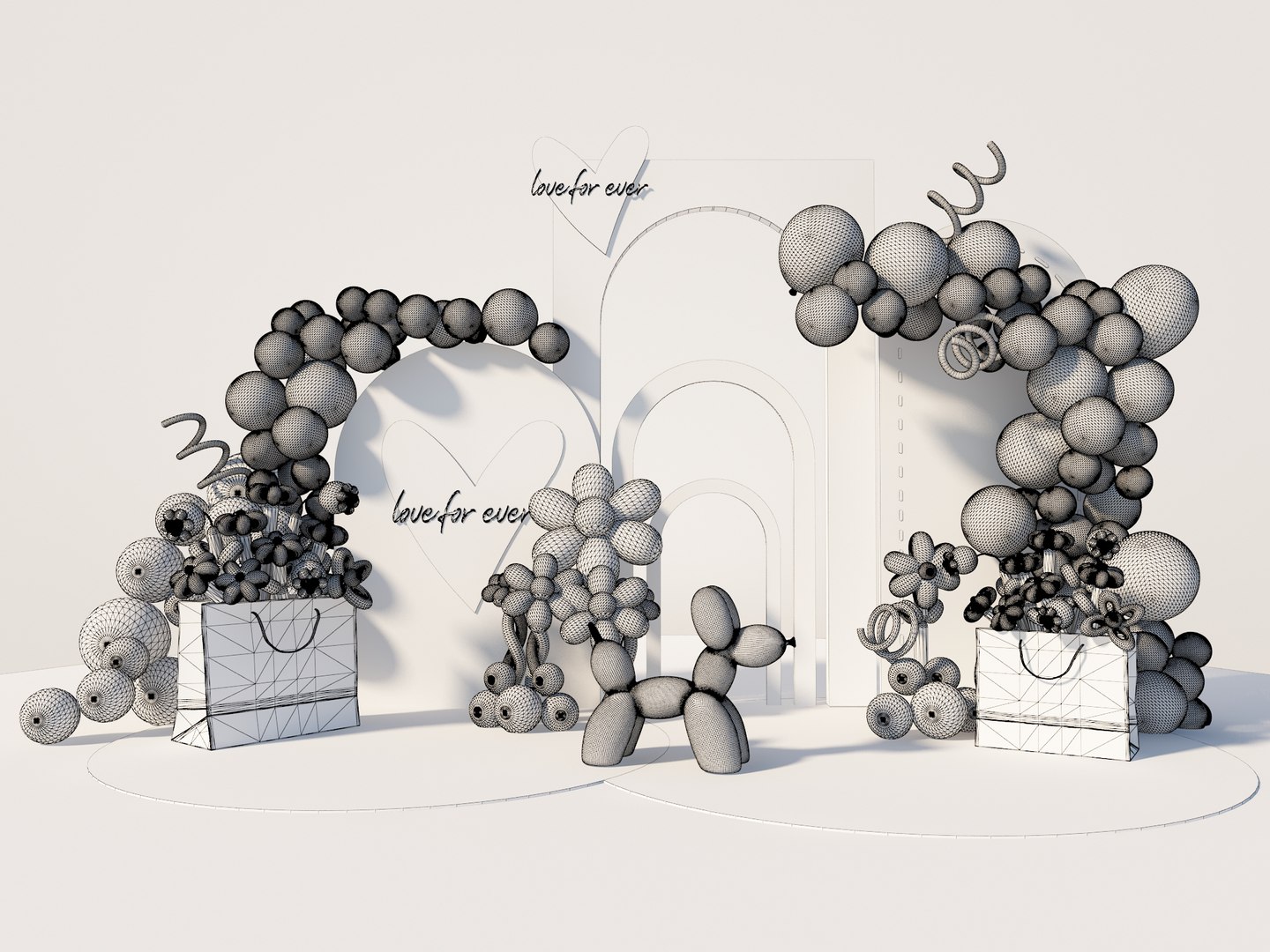 Balloon Party 3D Model - TurboSquid 2162037