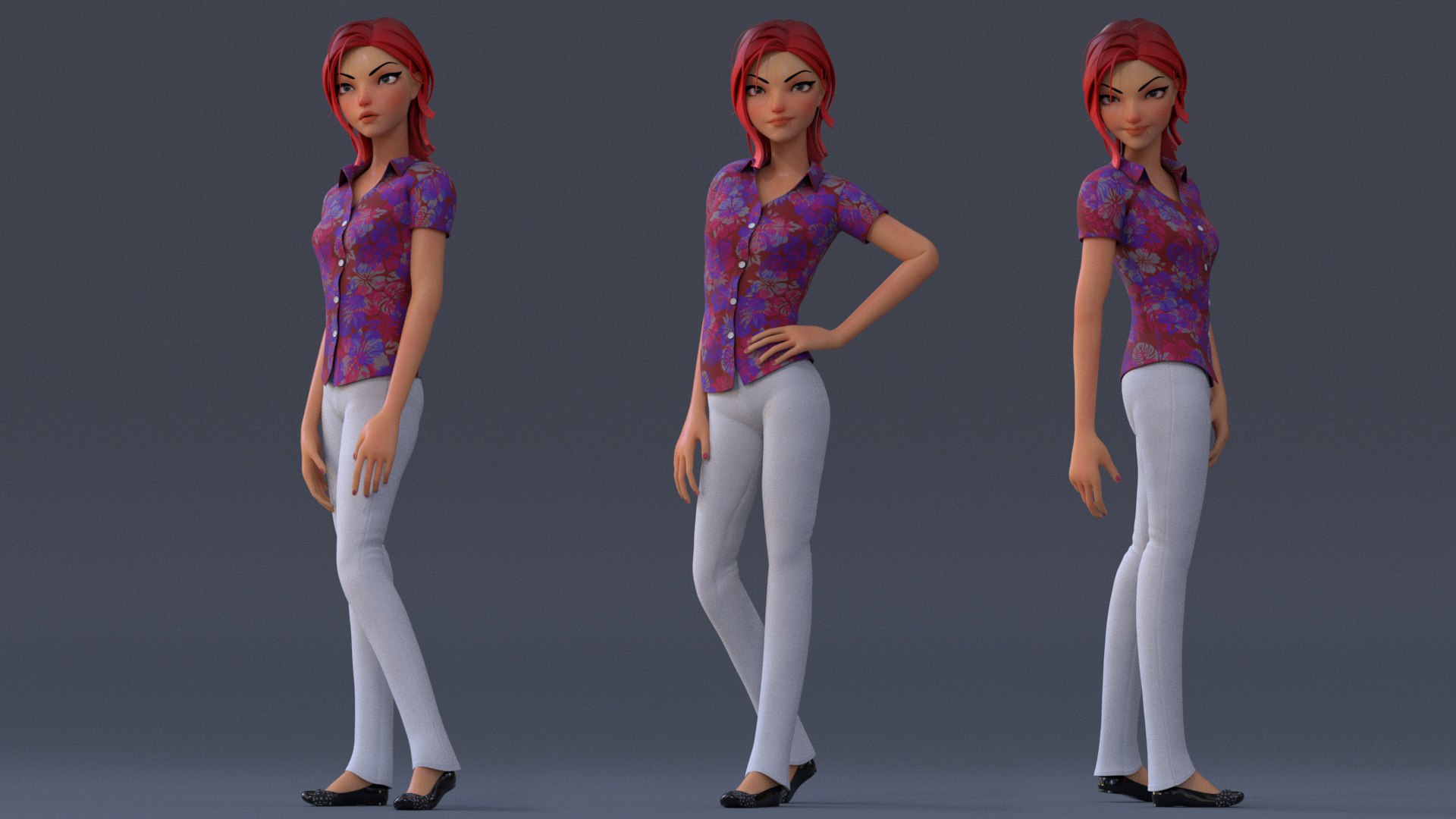 3D Violet Ver:2 Cartoon Character Model - TurboSquid 1602839