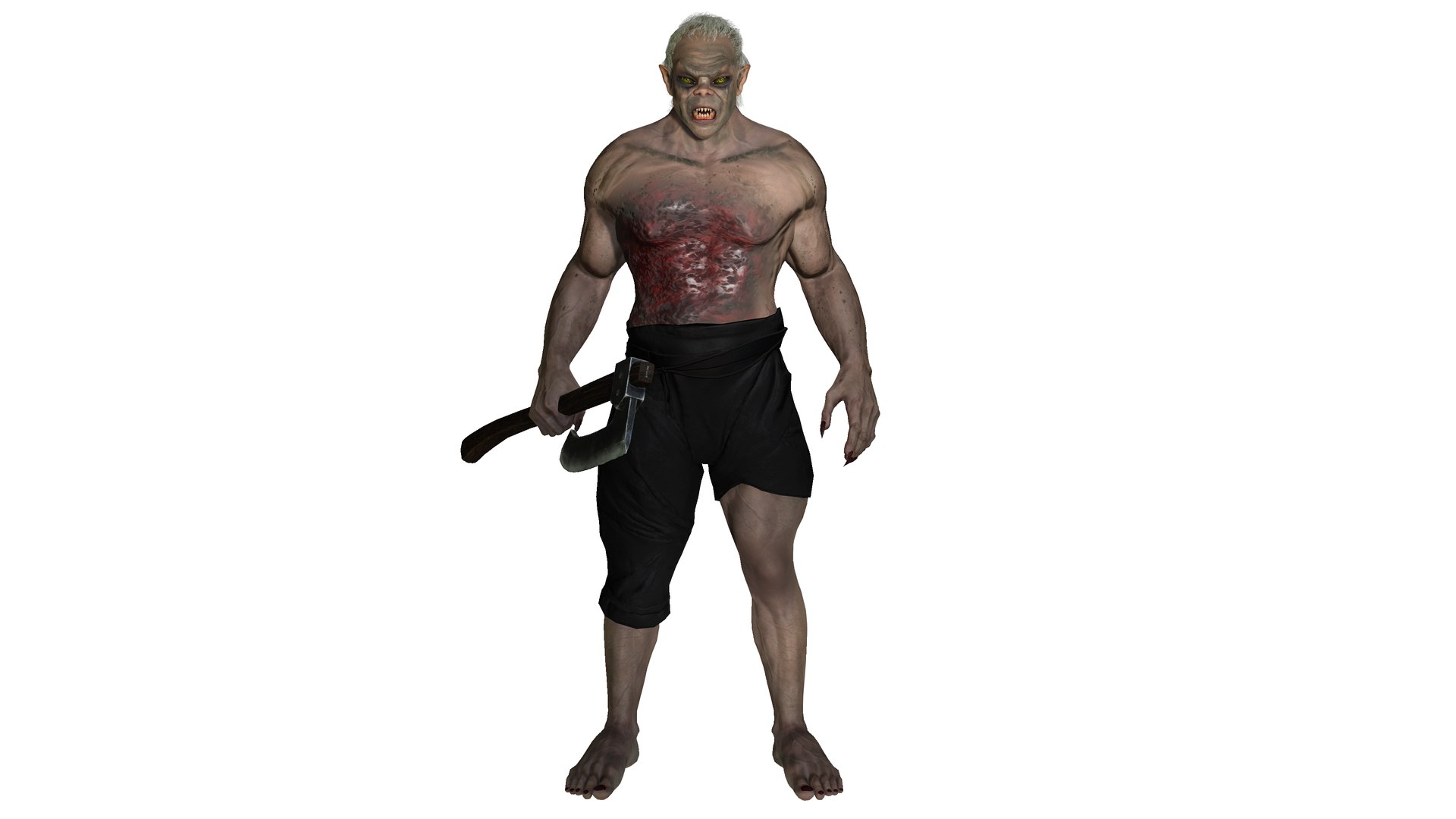 3D AAA 3D REALISTIC CHARACTER - THE WOUNDED MONSTER 03 - TurboSquid 2127331