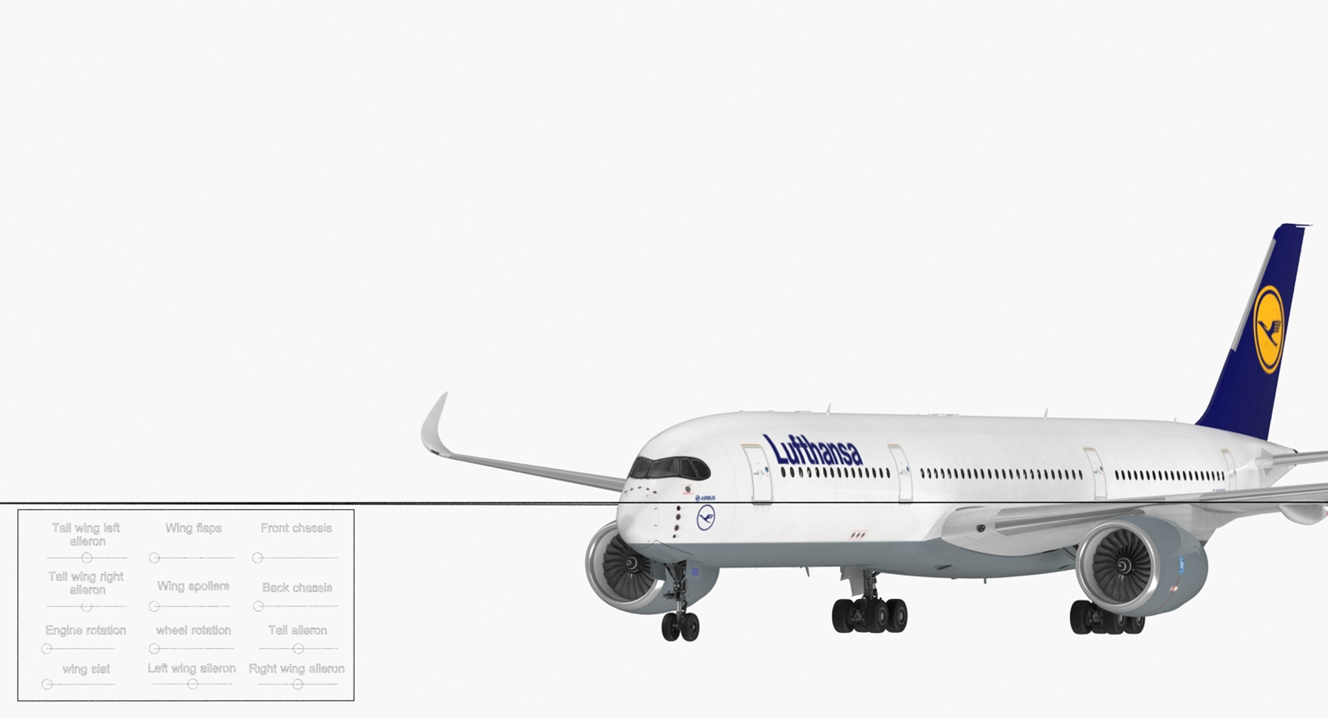 3D airbus a350-900 lufthansa rigged model | 1148700 | TurboSquid