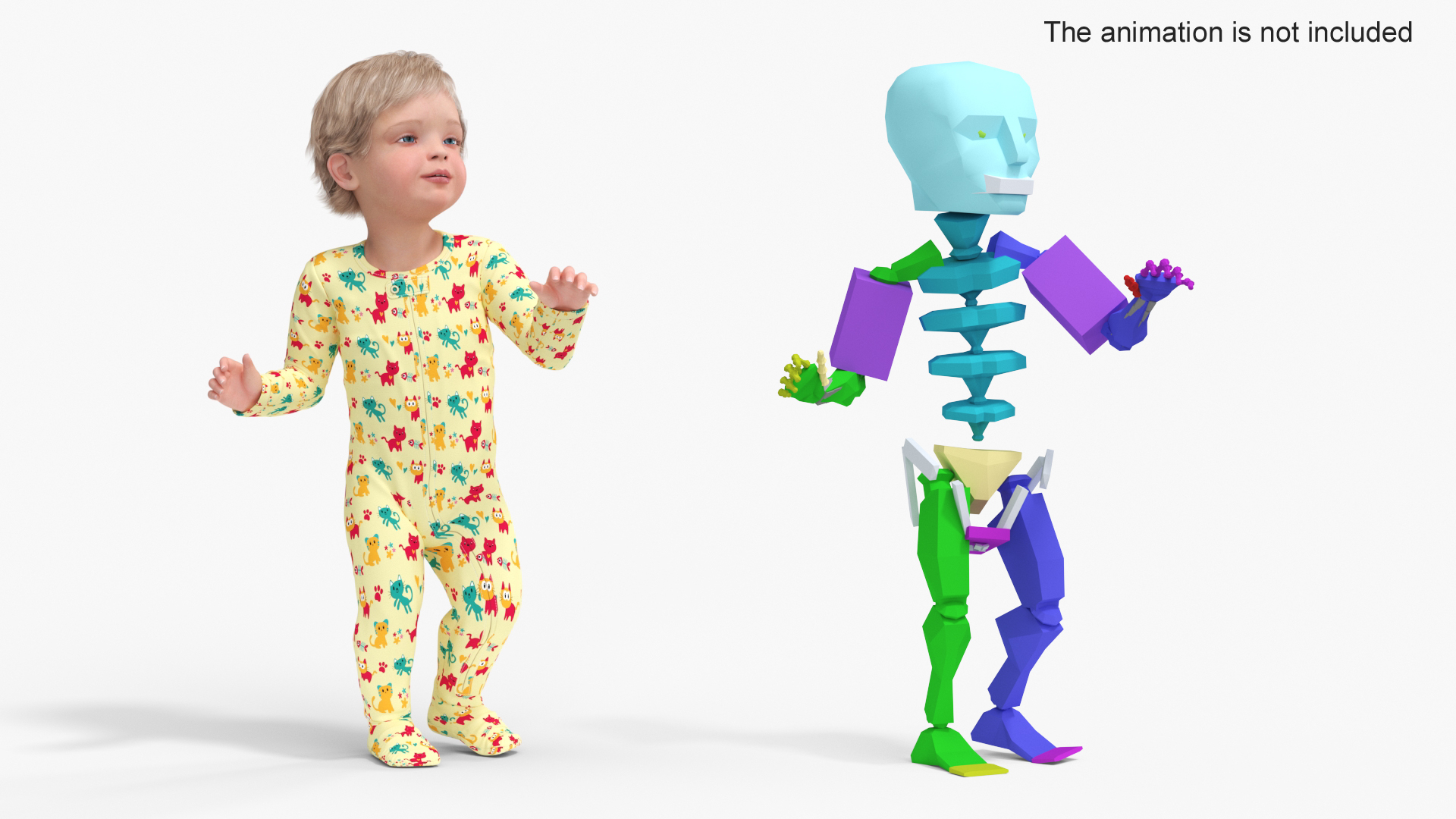 3D Model Toddler Aged 1 Year In Pajamas Rigged - TurboSquid 2270251