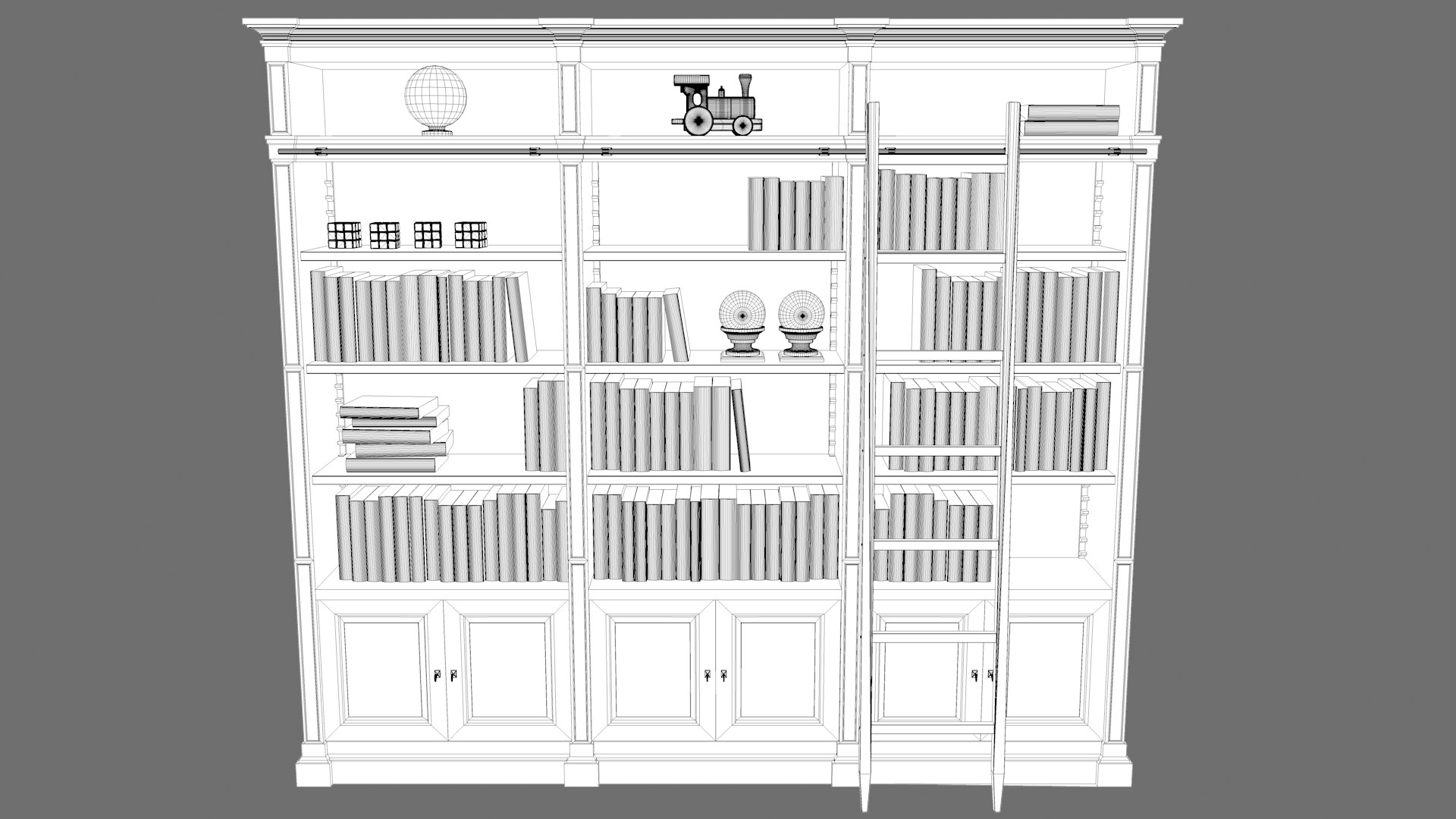 3D Bookcase Books - TurboSquid 1467648