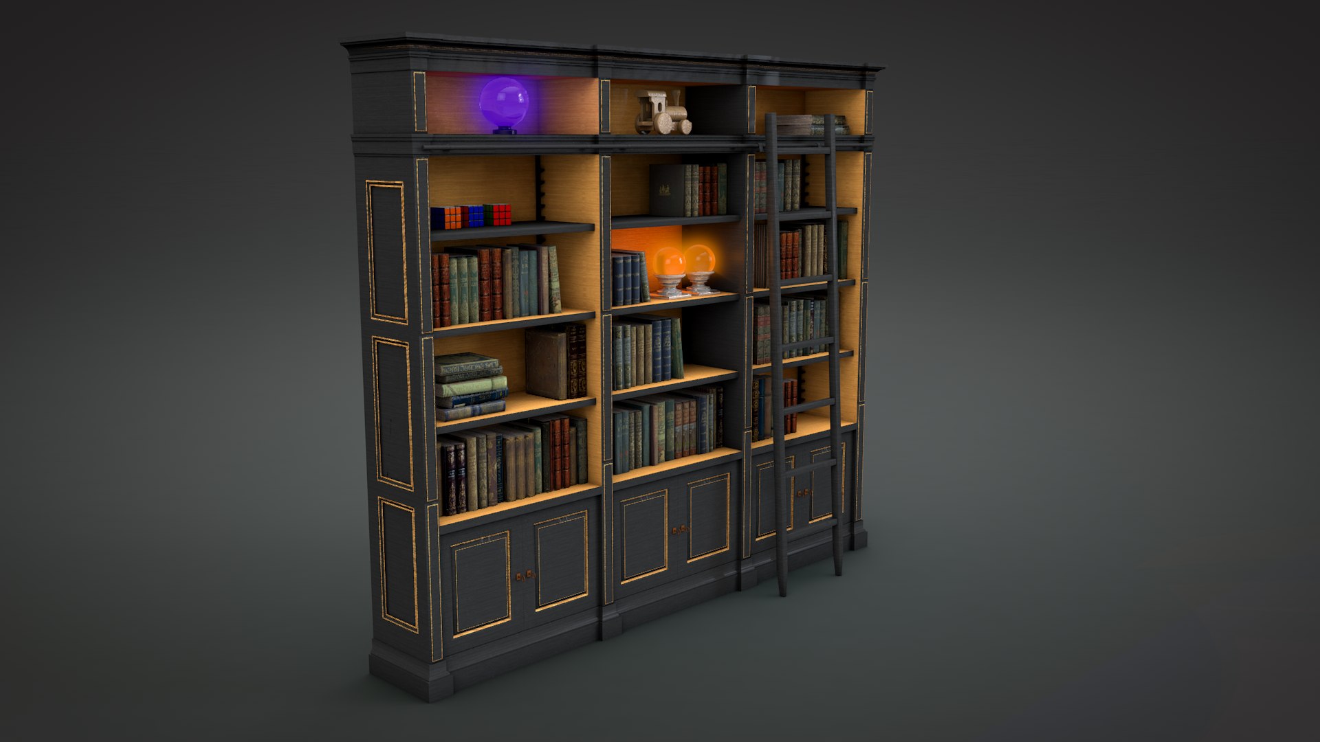 3D Bookcase Books - TurboSquid 1467648