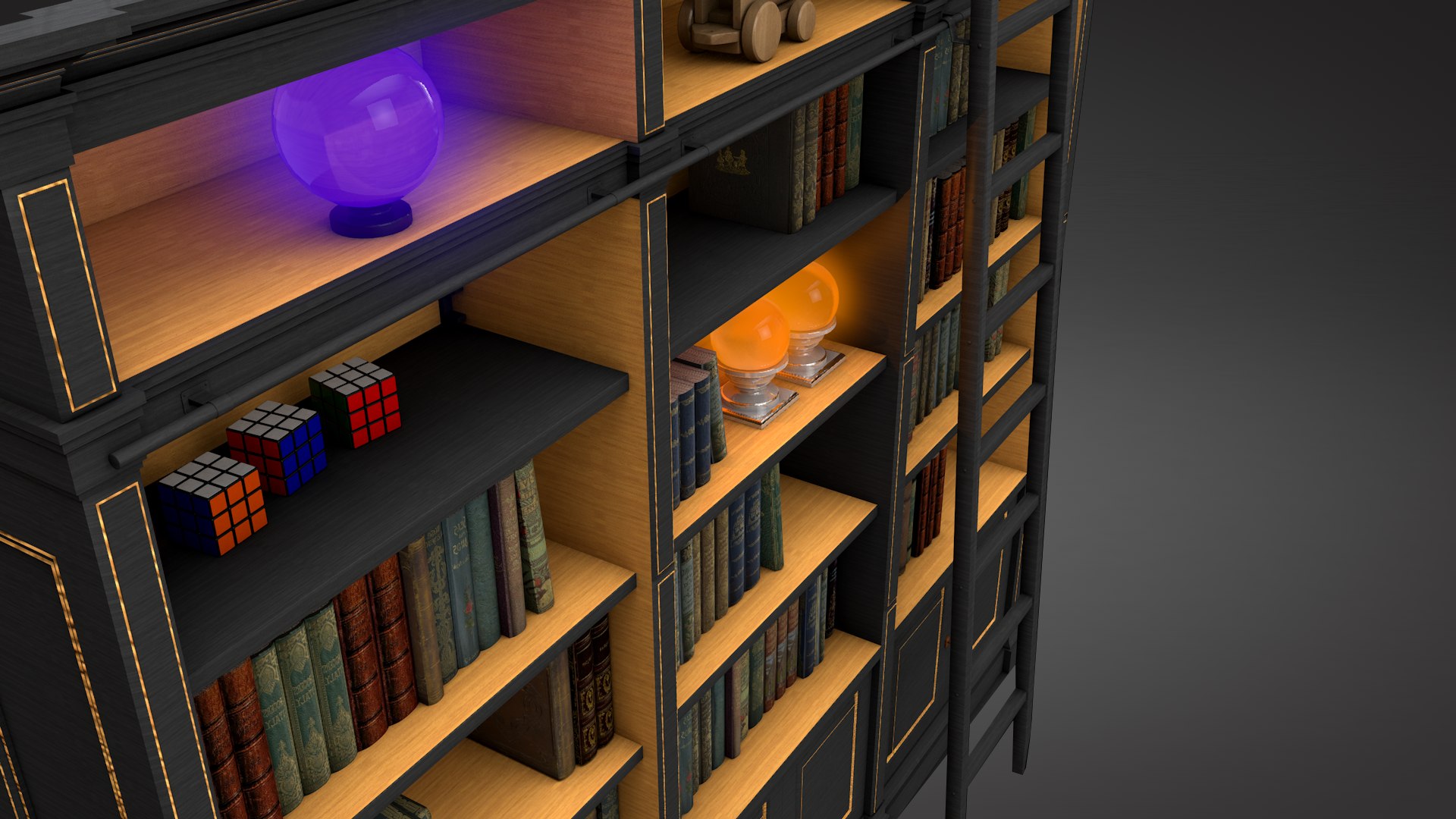 3D Bookcase Books - TurboSquid 1467648