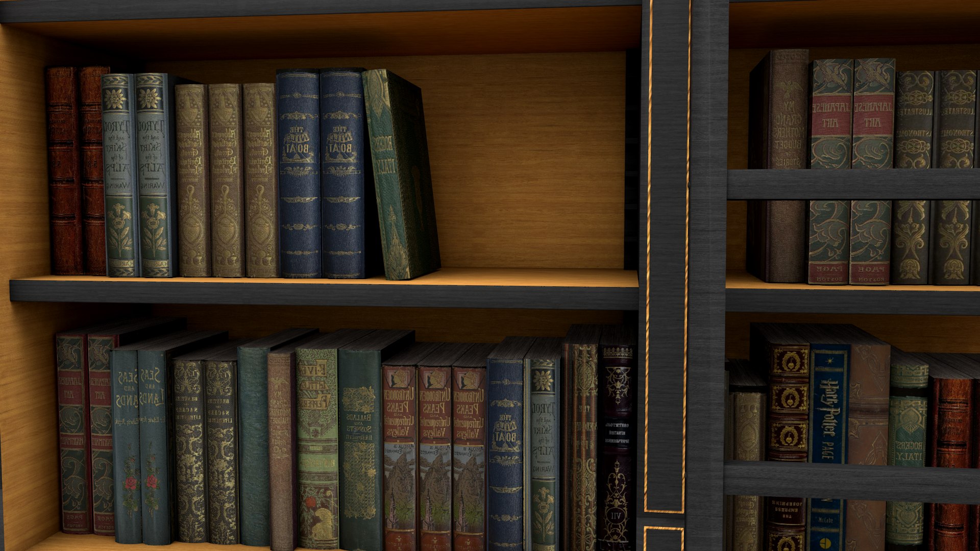 3D Bookcase Books - TurboSquid 1467648