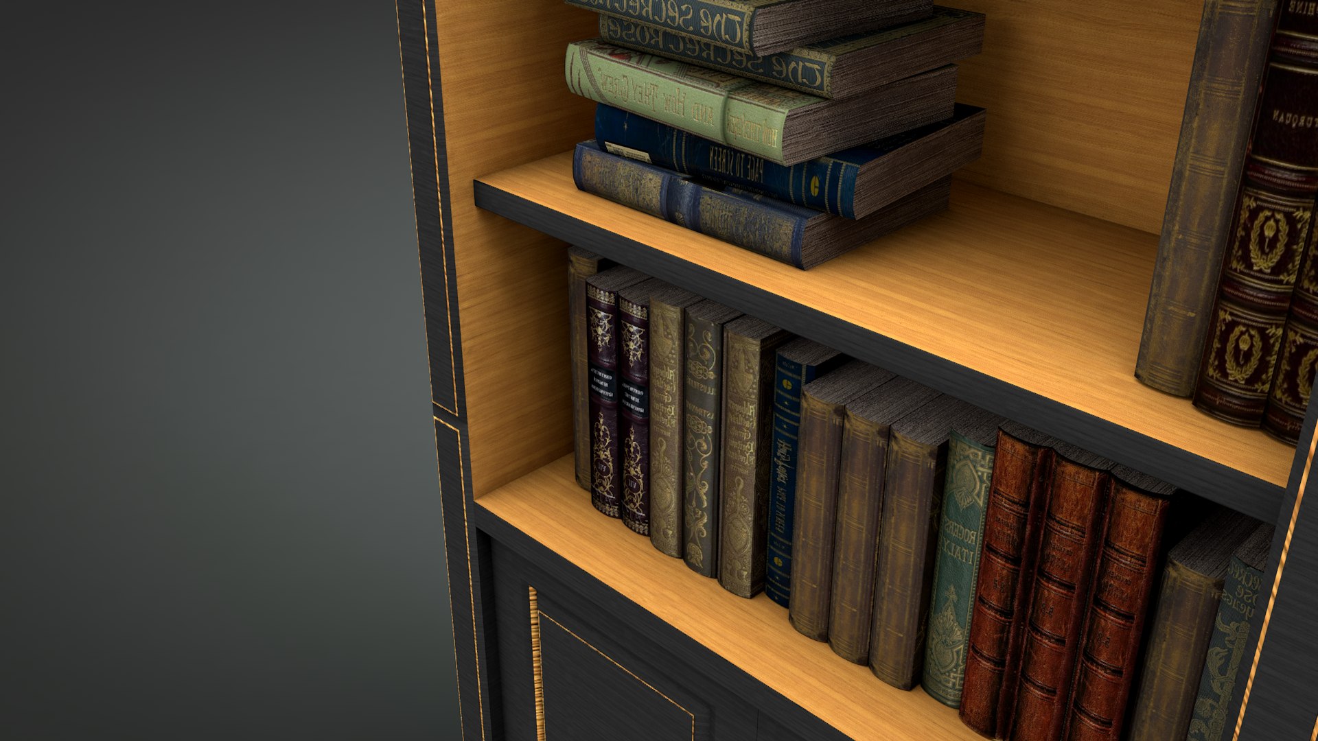 3D Bookcase Books - TurboSquid 1467648