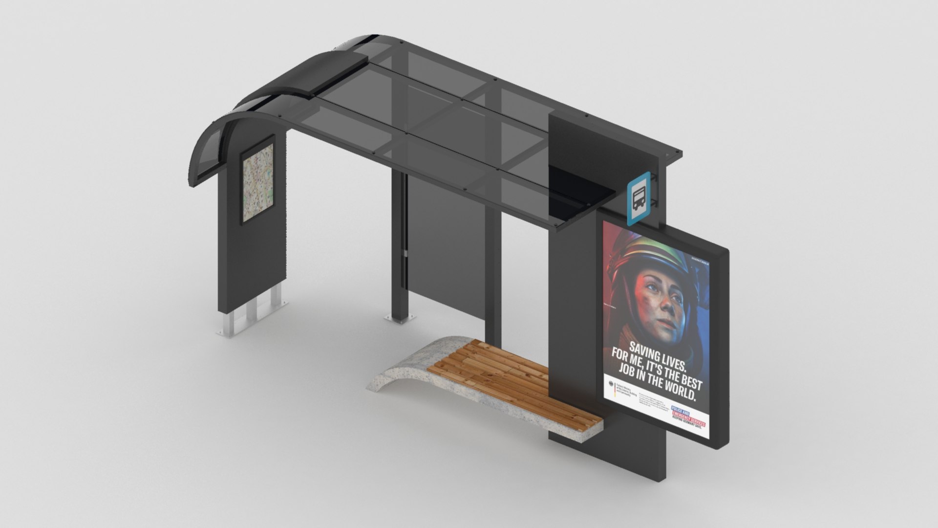 Modern Bus Stop model - TurboSquid 1826689