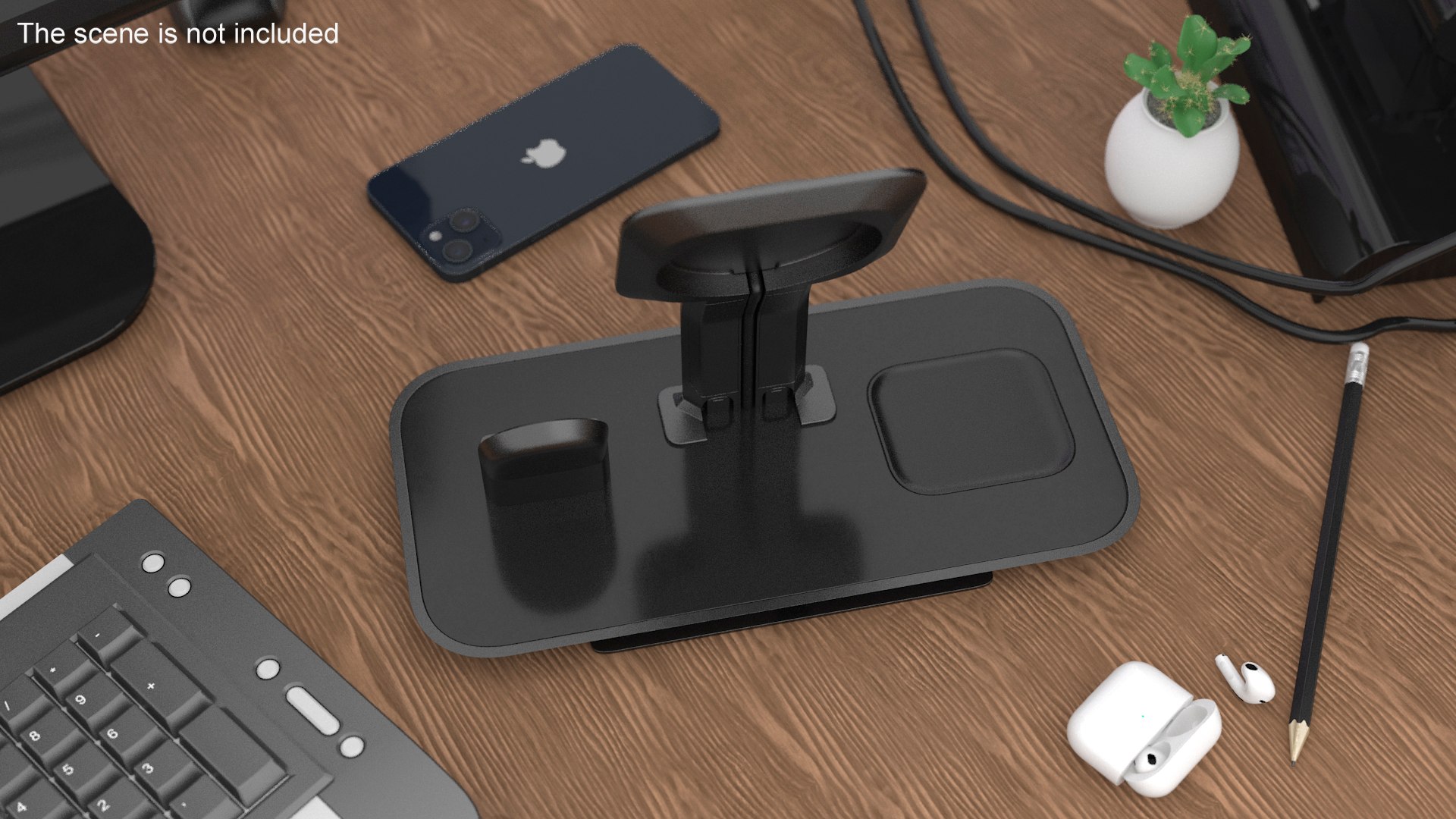 3D Mophie 3-in-1 Stand For MagSafe Charger Black - TurboSquid 2202817