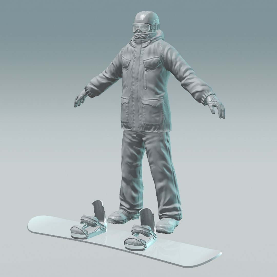 3d Model Snowboard Rigged