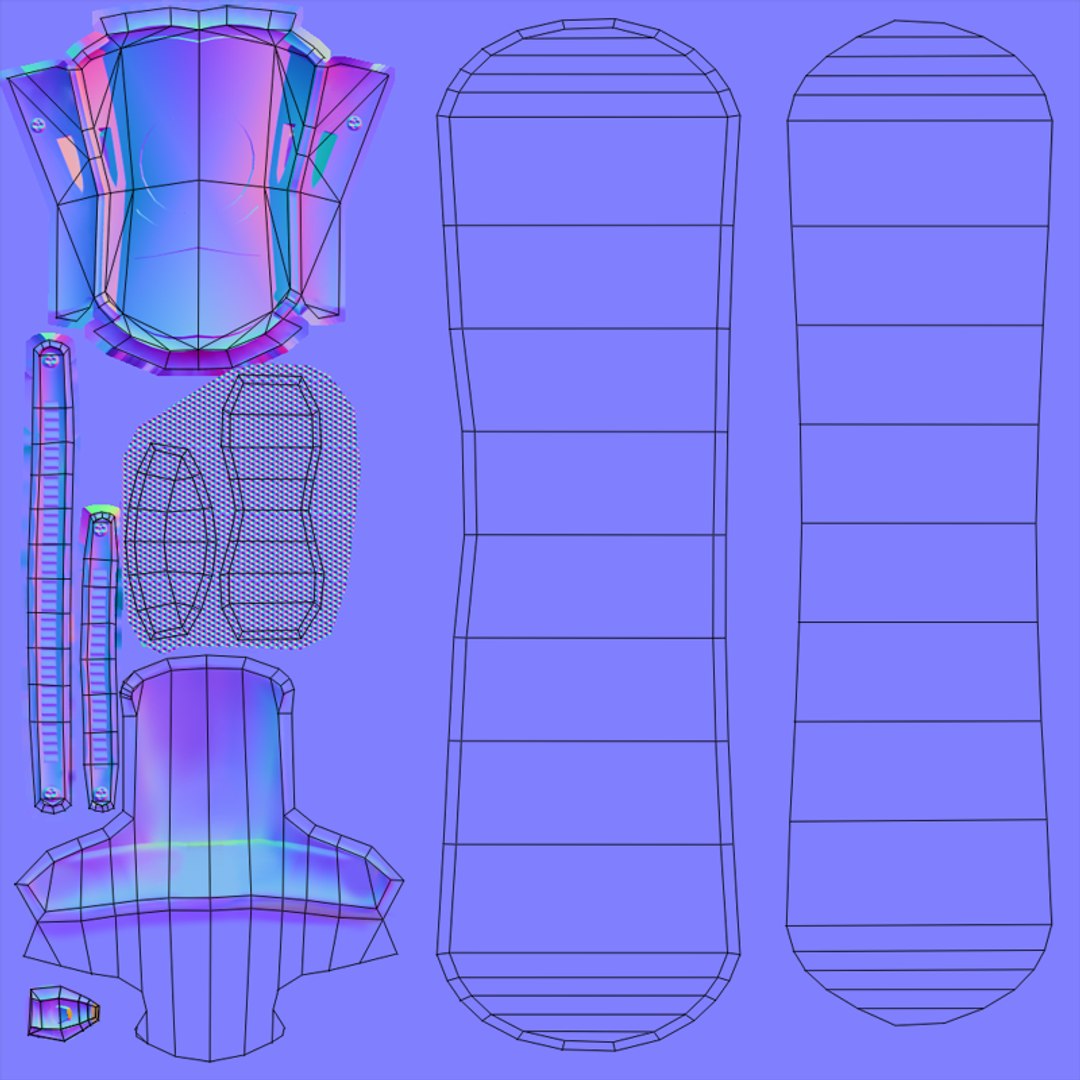 3d Model Snowboard Rigged