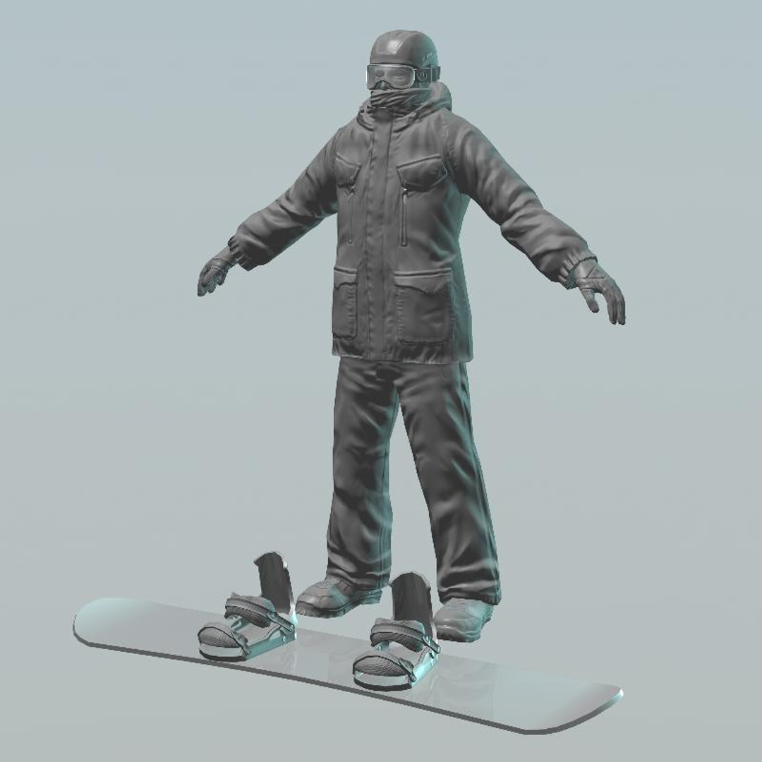 3d Model Snowboard Rigged