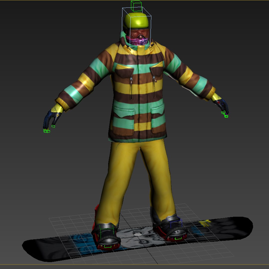 3d Model Snowboard Rigged