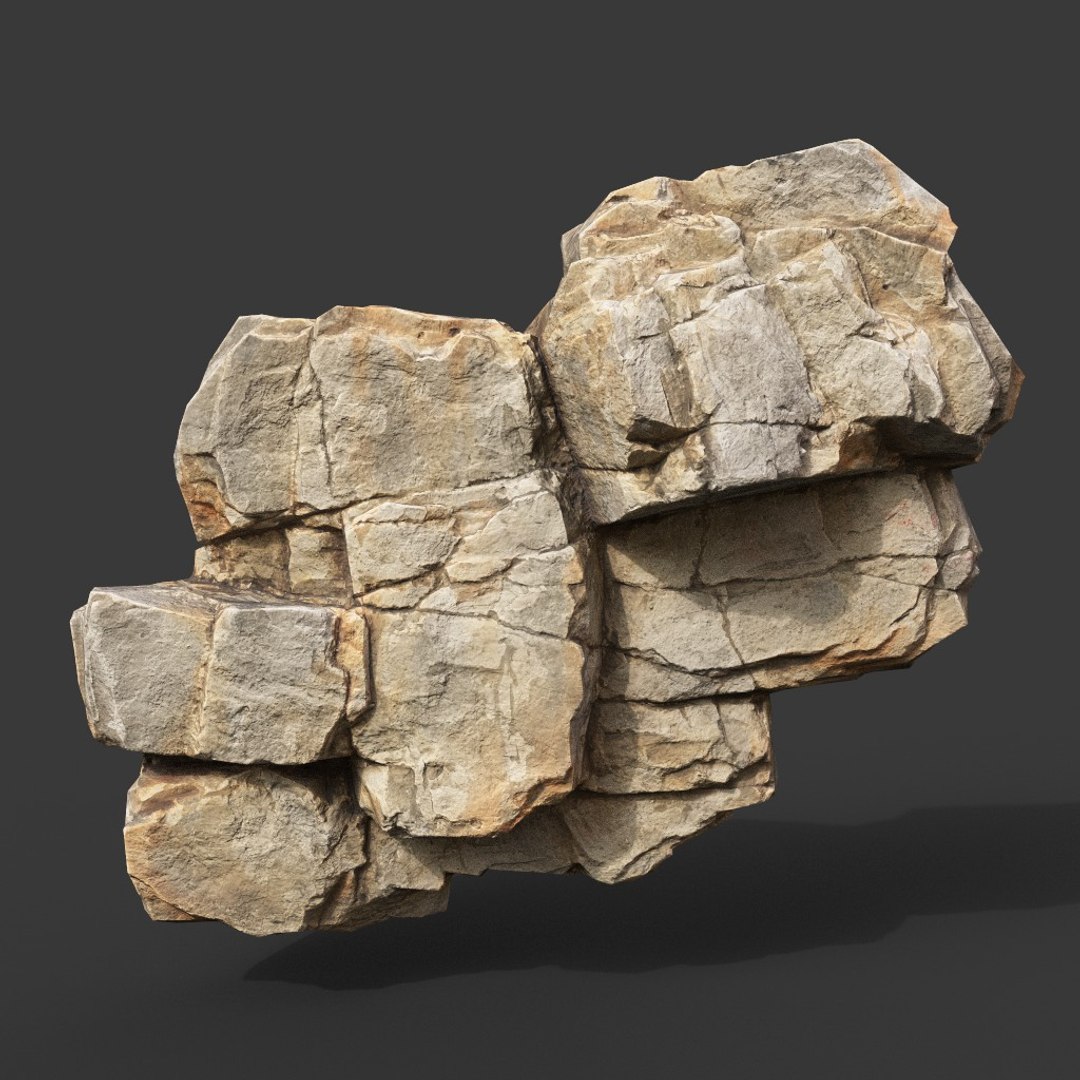 3D 8 Low Poly PBR Yellow Cliff Face - Ultra HD 16K Texture Model ...