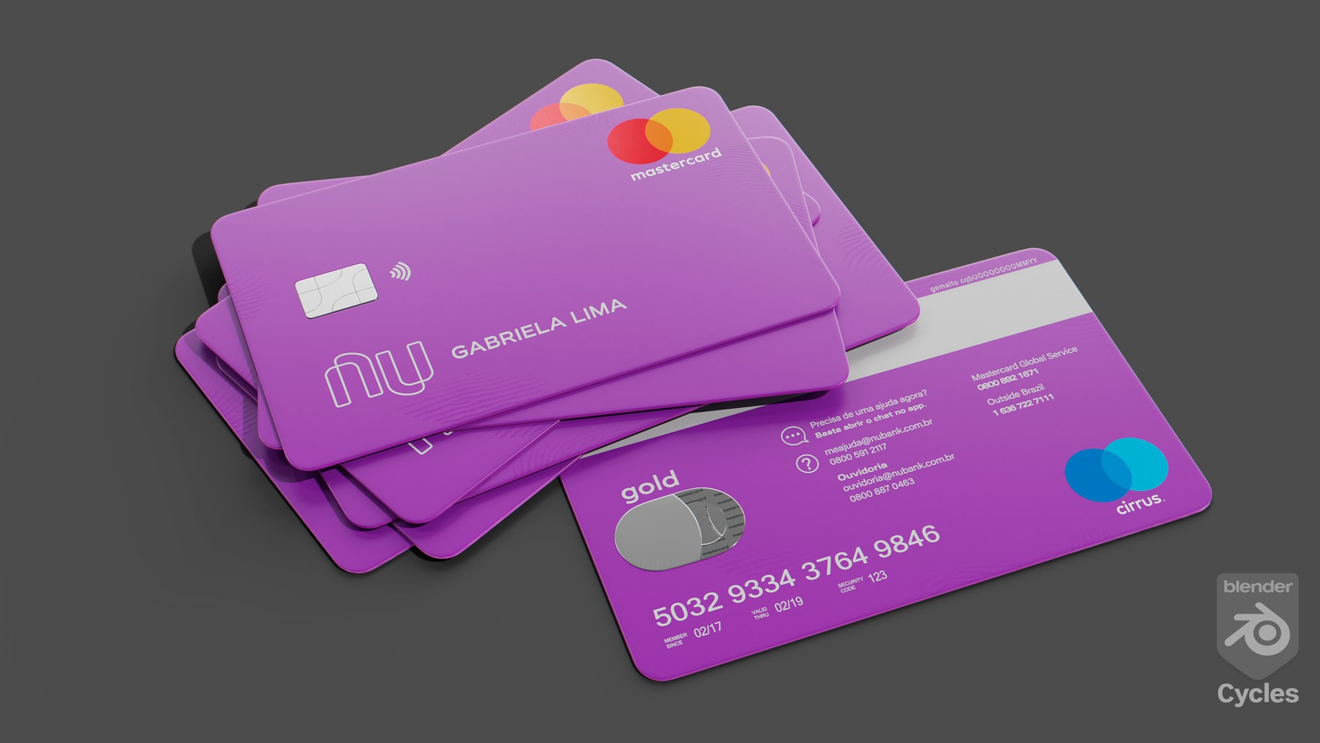 Nubank Credit Card 3D Model - TurboSquid 2337063
