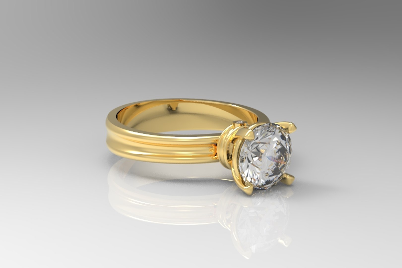 Engagement gold ring model - TurboSquid 1375000